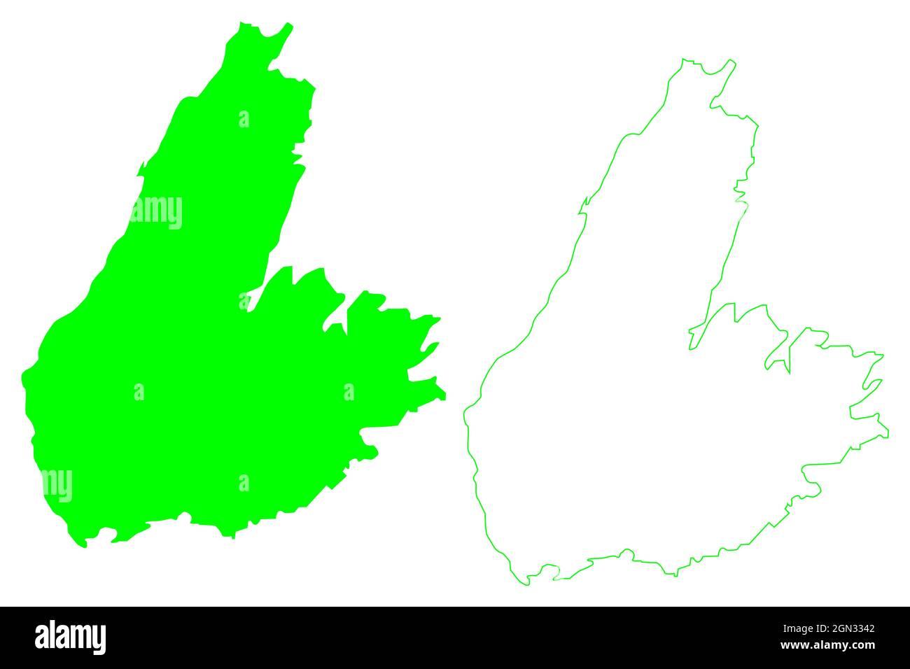 Cape breton map Banque d'images vectorielles - Alamy