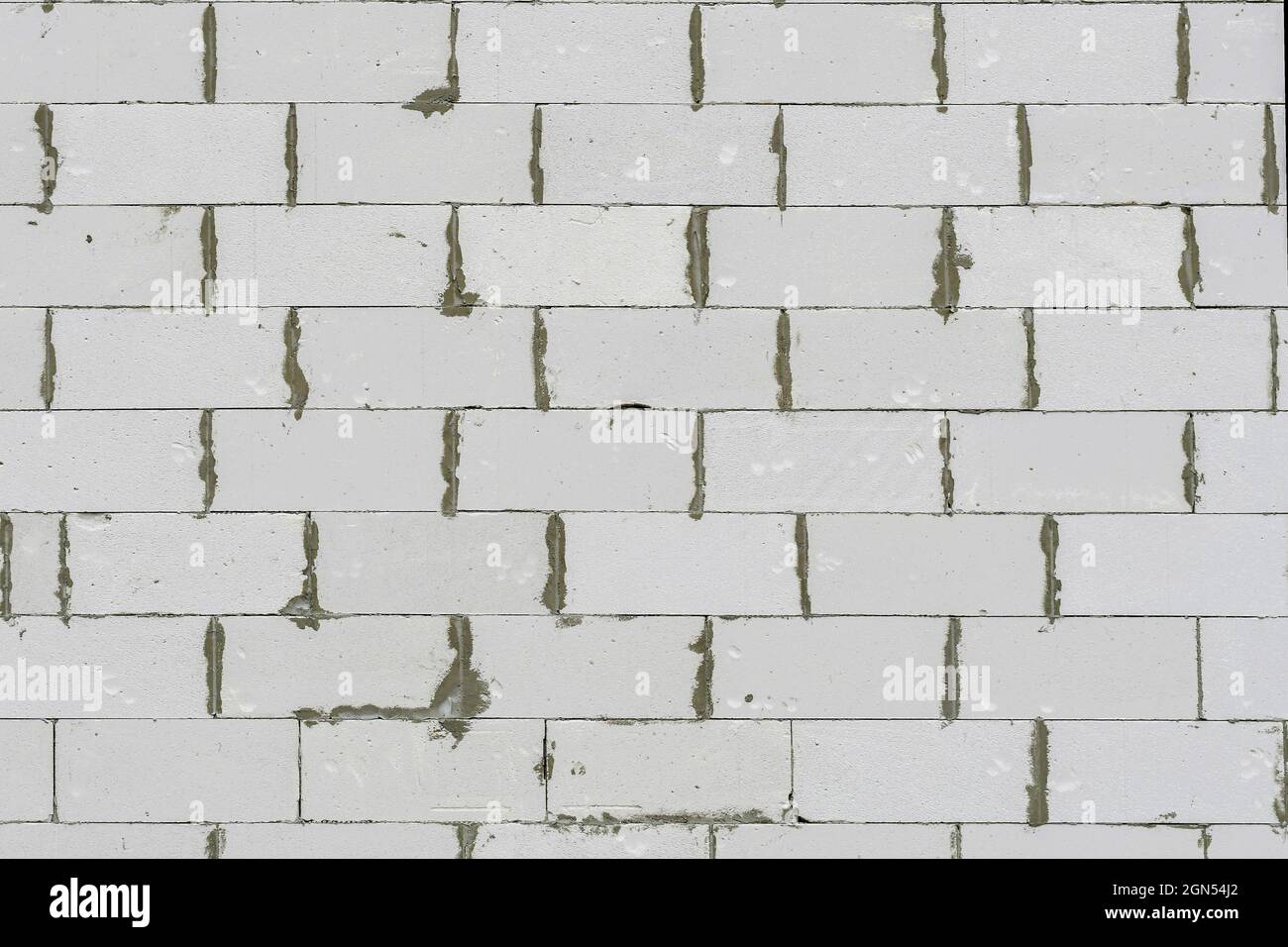 Mur de bâtiment résidentiel en blocs légers de gypse-béton. Texture de ...