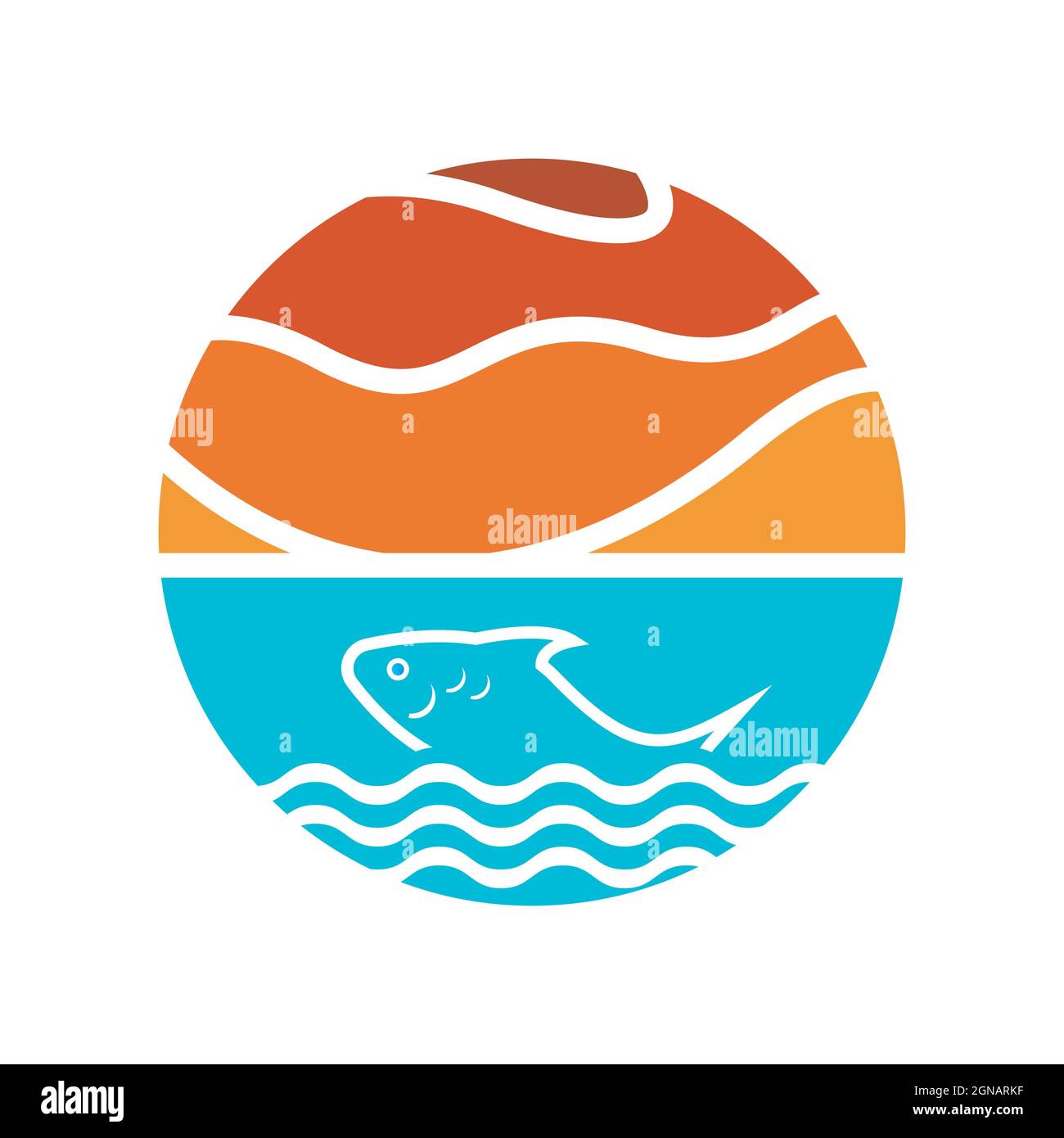 Modèle de logo poisson motif d'icône vectorielle Photo Stock - Alamy