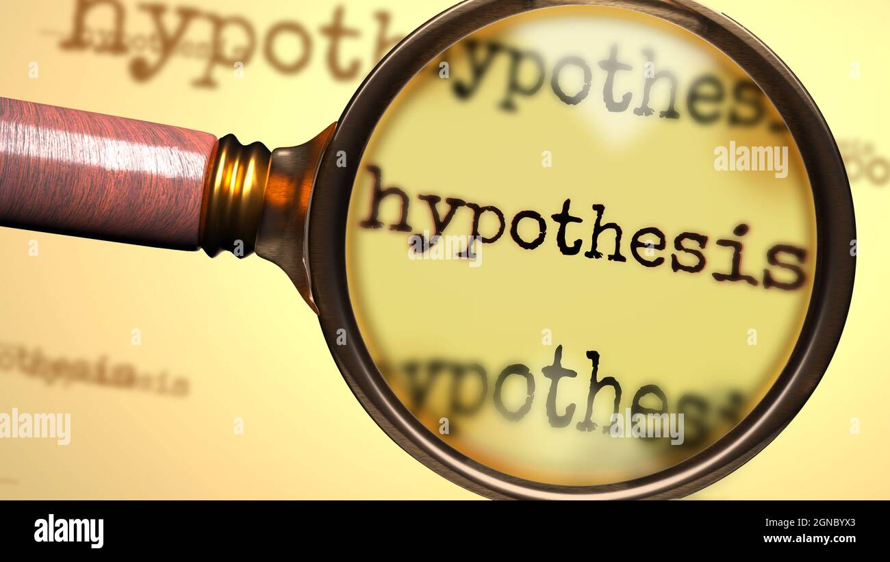 Hypothèse et une loupe sur l'hypothèse du mot anglais pour symboliser l ...