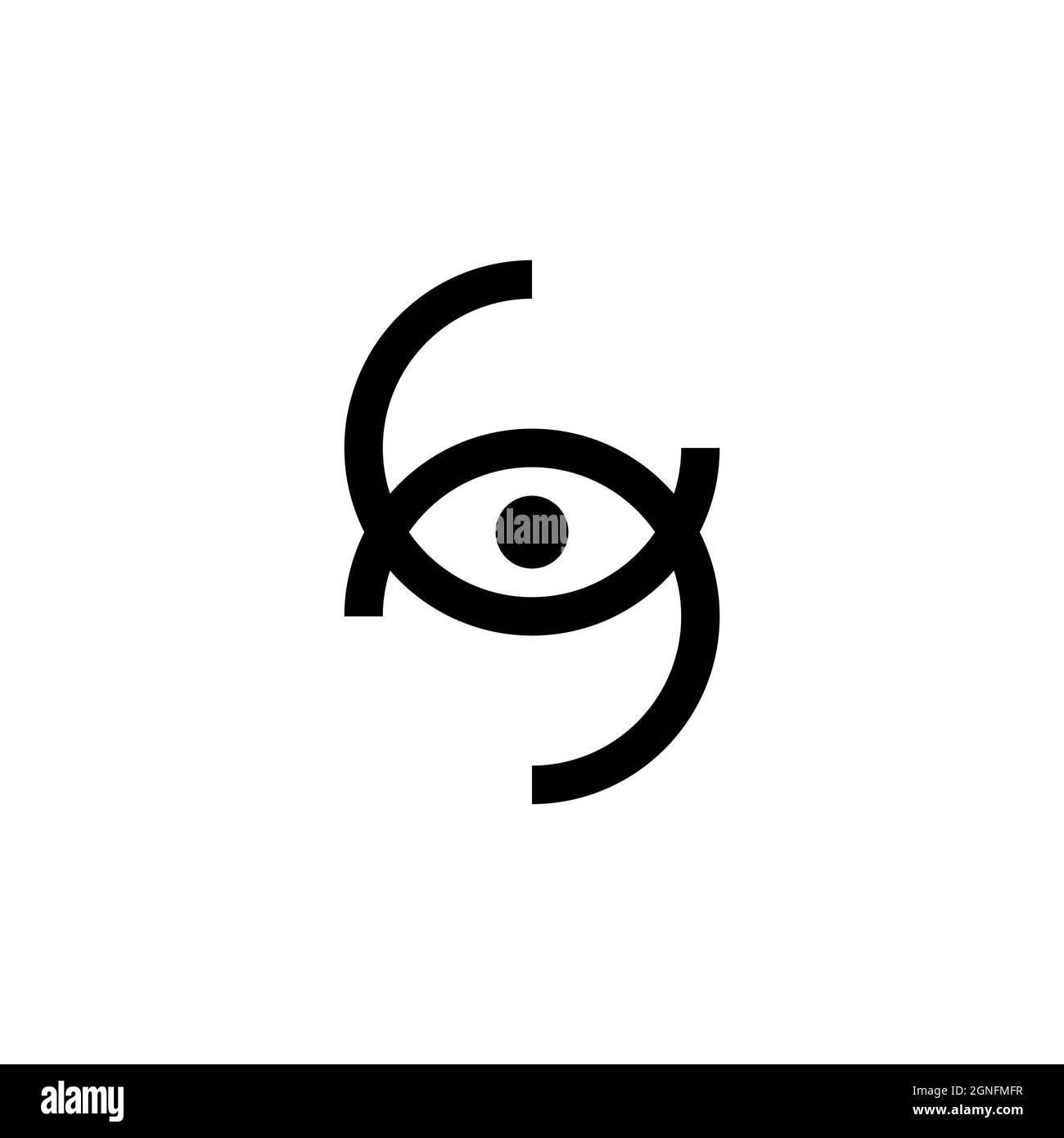 Logo de ligne abstraite géométrique minimal pour les yeux pour la ...