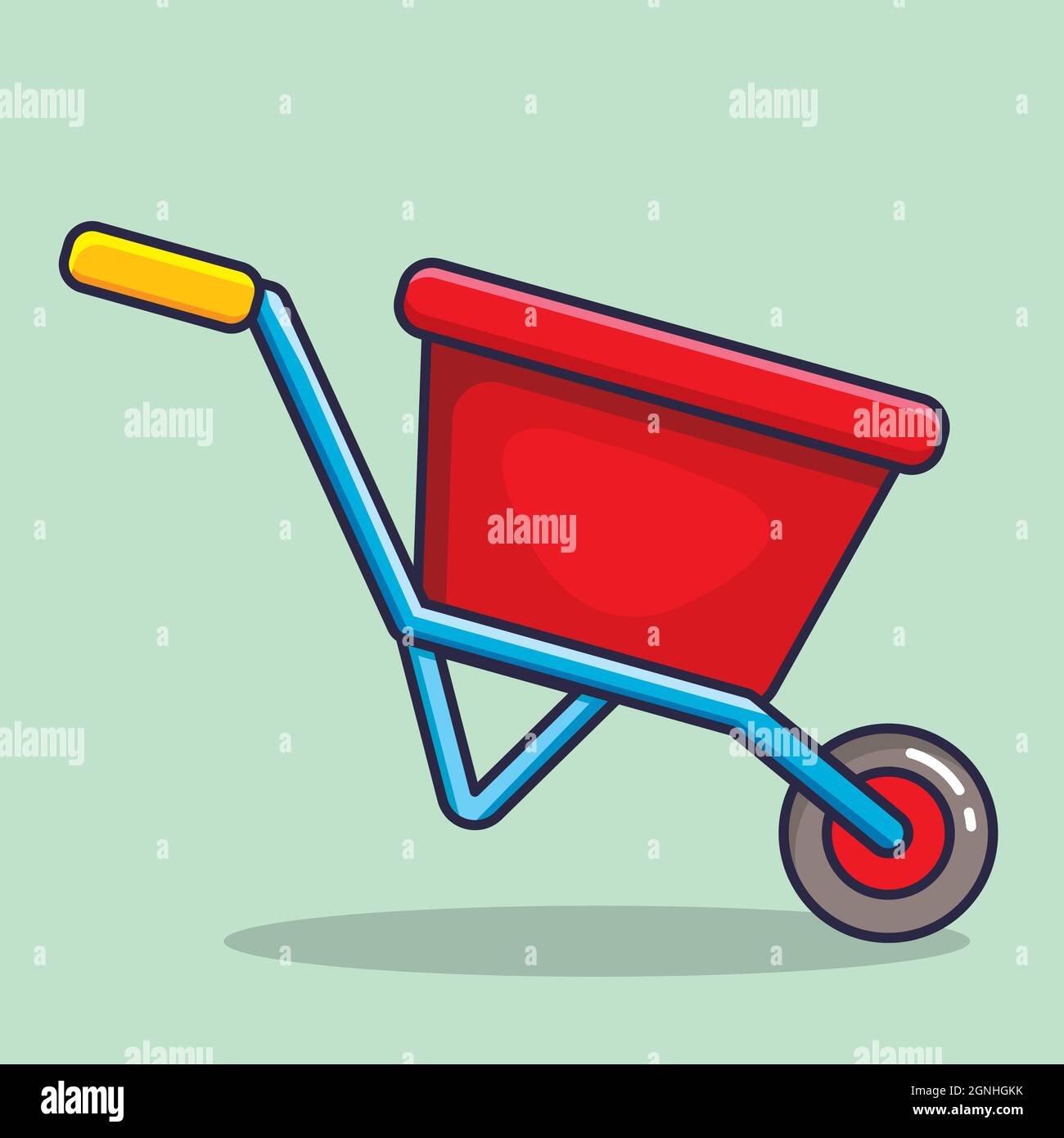 illustration vectorielle de dessin animé isolée de brouette de style ...