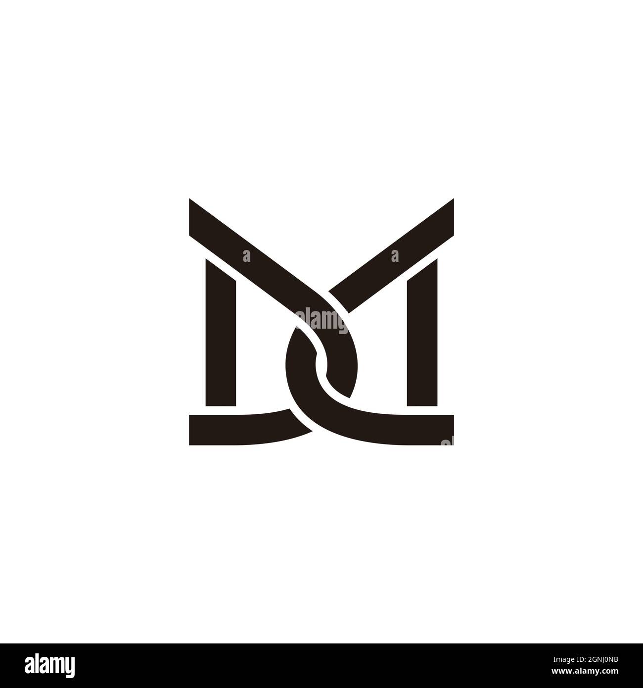 lettre md simple lien géométrique linéaire logo vecteur Image ...