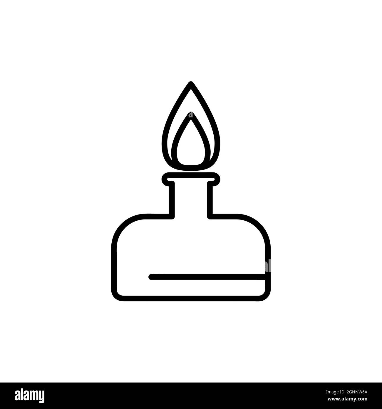 Icône de brûleur à plat Labaratoire. Pictogramme de tube pour toile ...