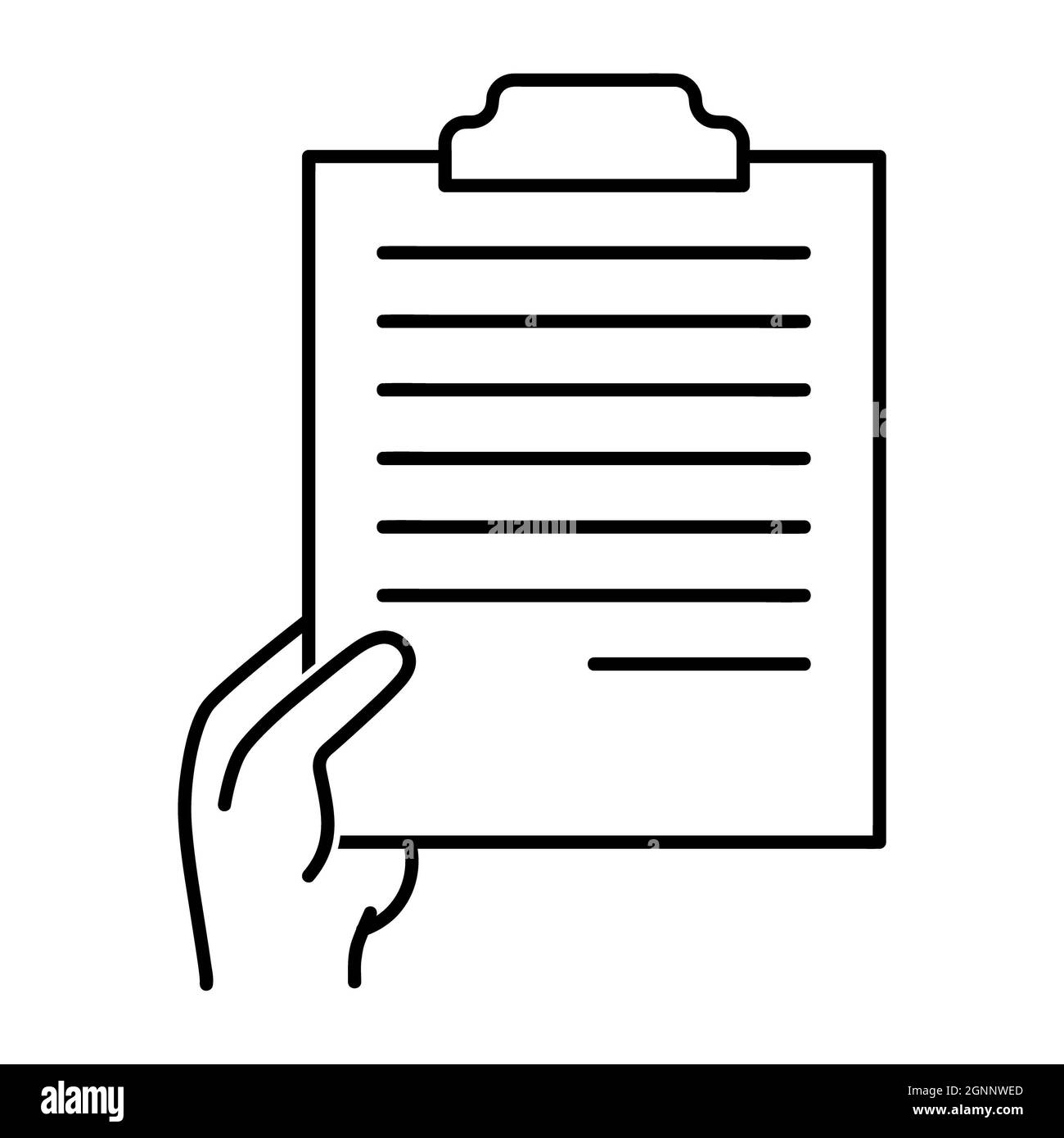 Icône du presse-papiers. Pictogramme plat pour toile. Trait. Symbole de ...