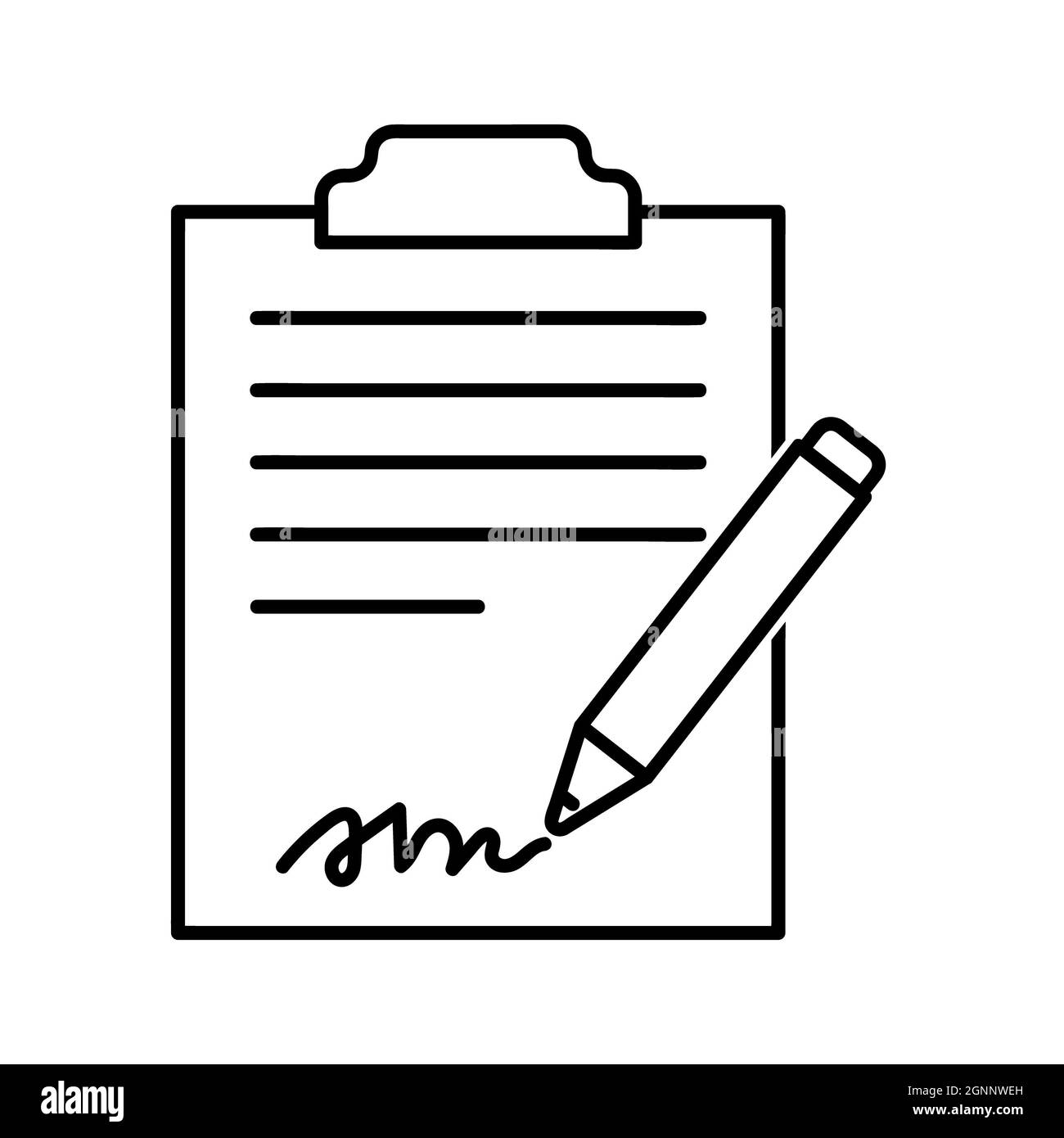 Icône du presse-papiers. Pictogramme plat pour toile. Trait. Symbole de ...