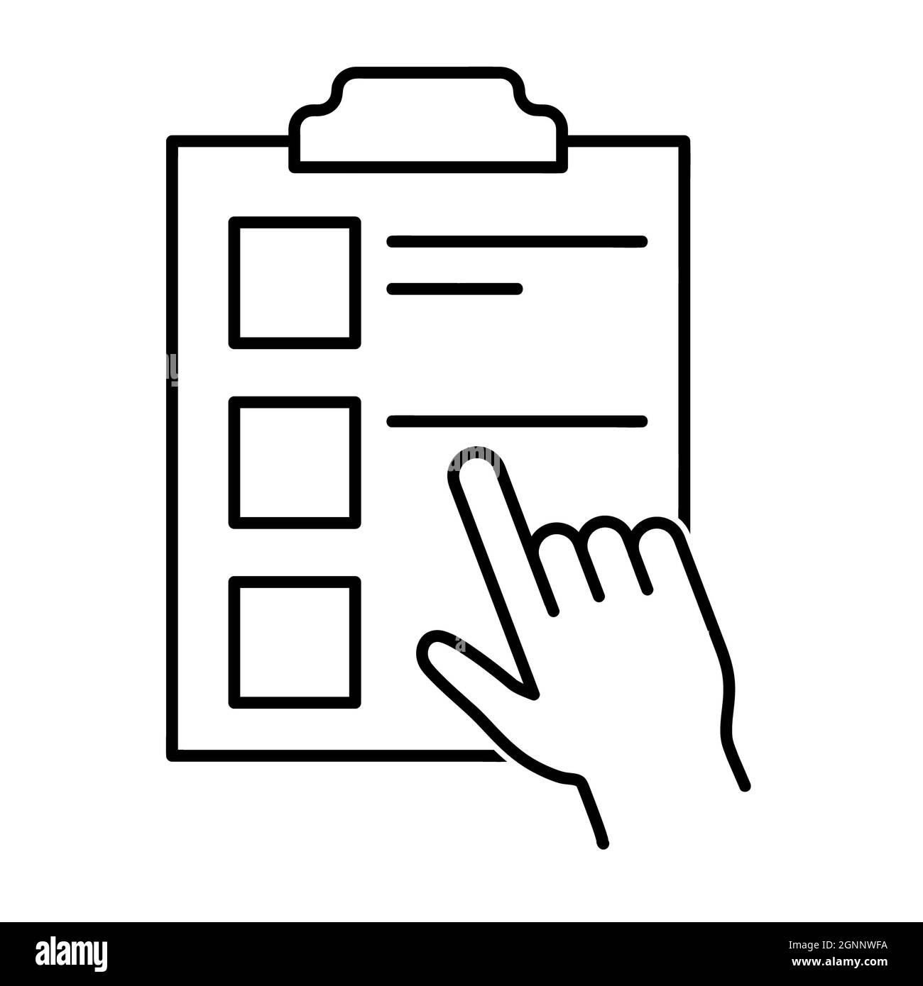 Icône du presse-papiers. Pictogramme plat pour toile. Trait. Symbole de ...
