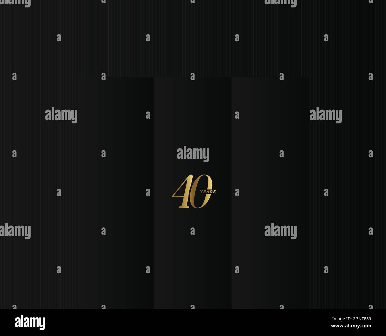 Logo de la société anniversaire, 40 ans, quarante numéros d'or ...