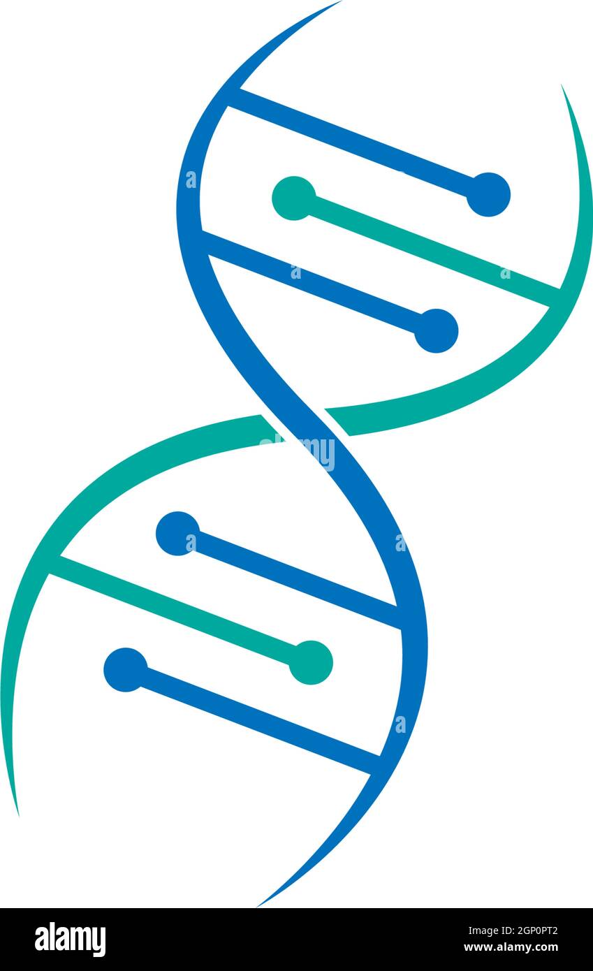 ADN, symbole génétique logo symbole vecteur de conception Image ...