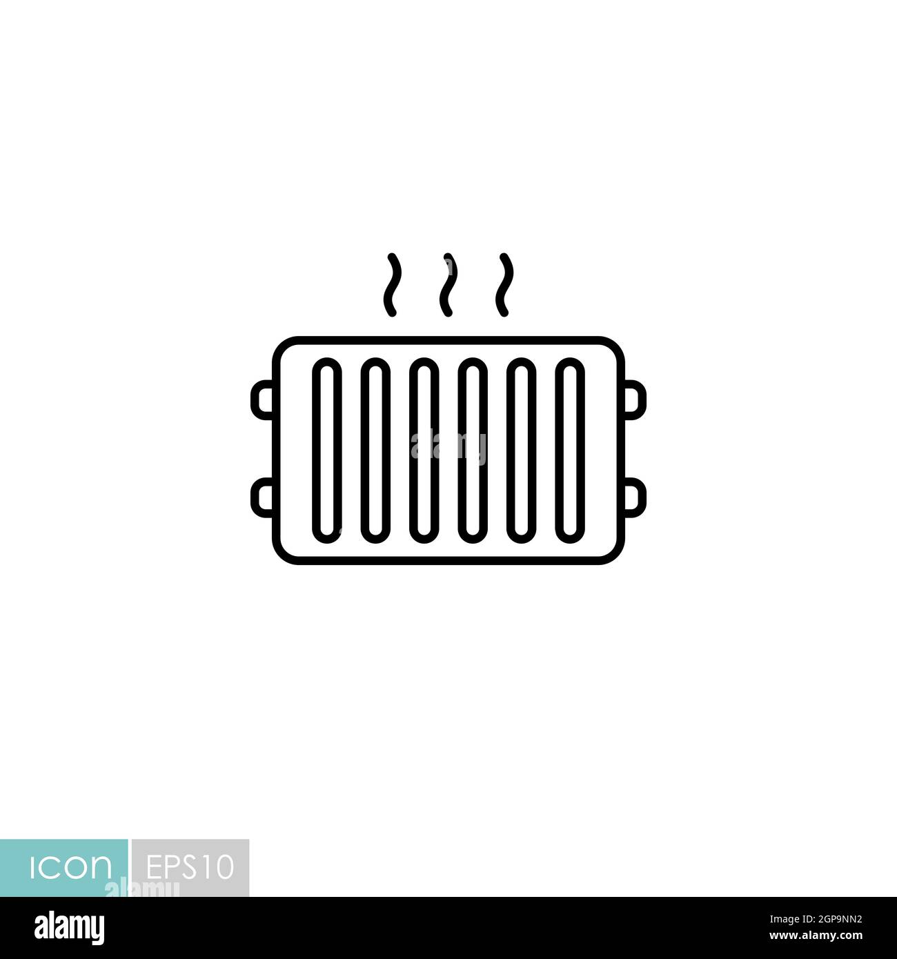 Radiateur, icône de chauffage vectoriel plate. Construction, réparation ...