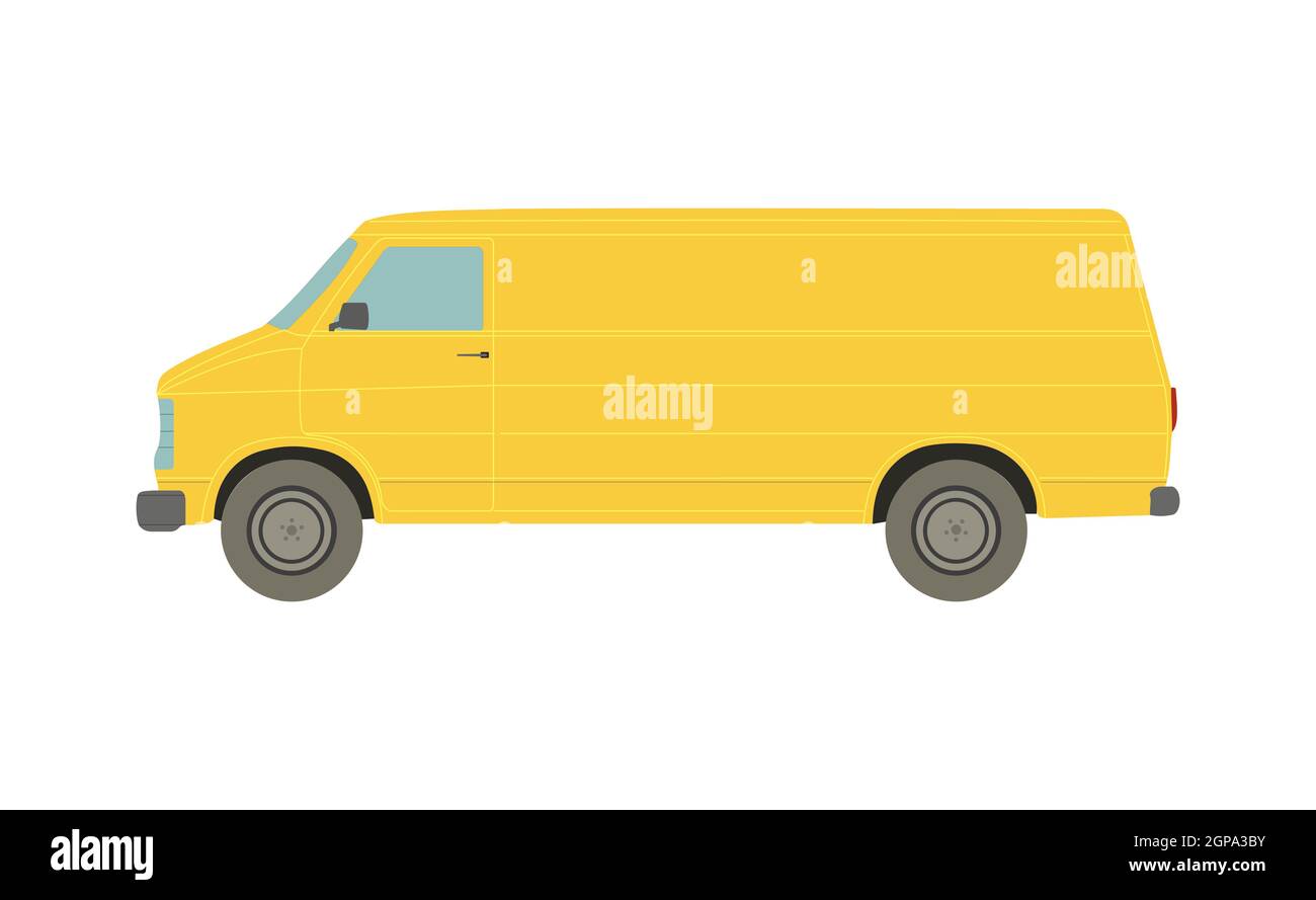 Grand minibus jaune sur fond blanc - illustration vectorielle Photo ...