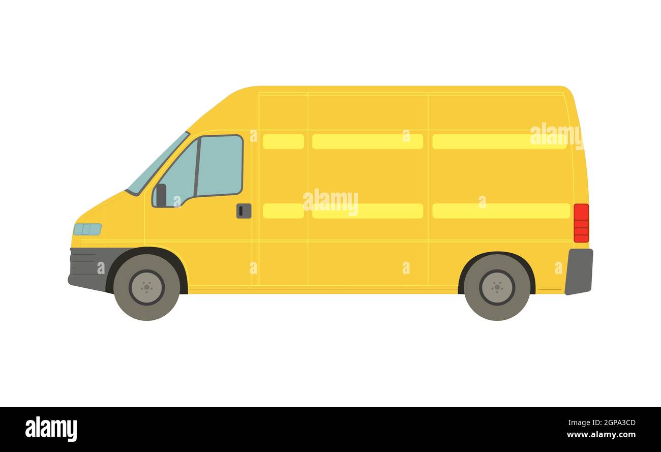Grand minibus jaune sur fond blanc - illustration vectorielle Photo ...