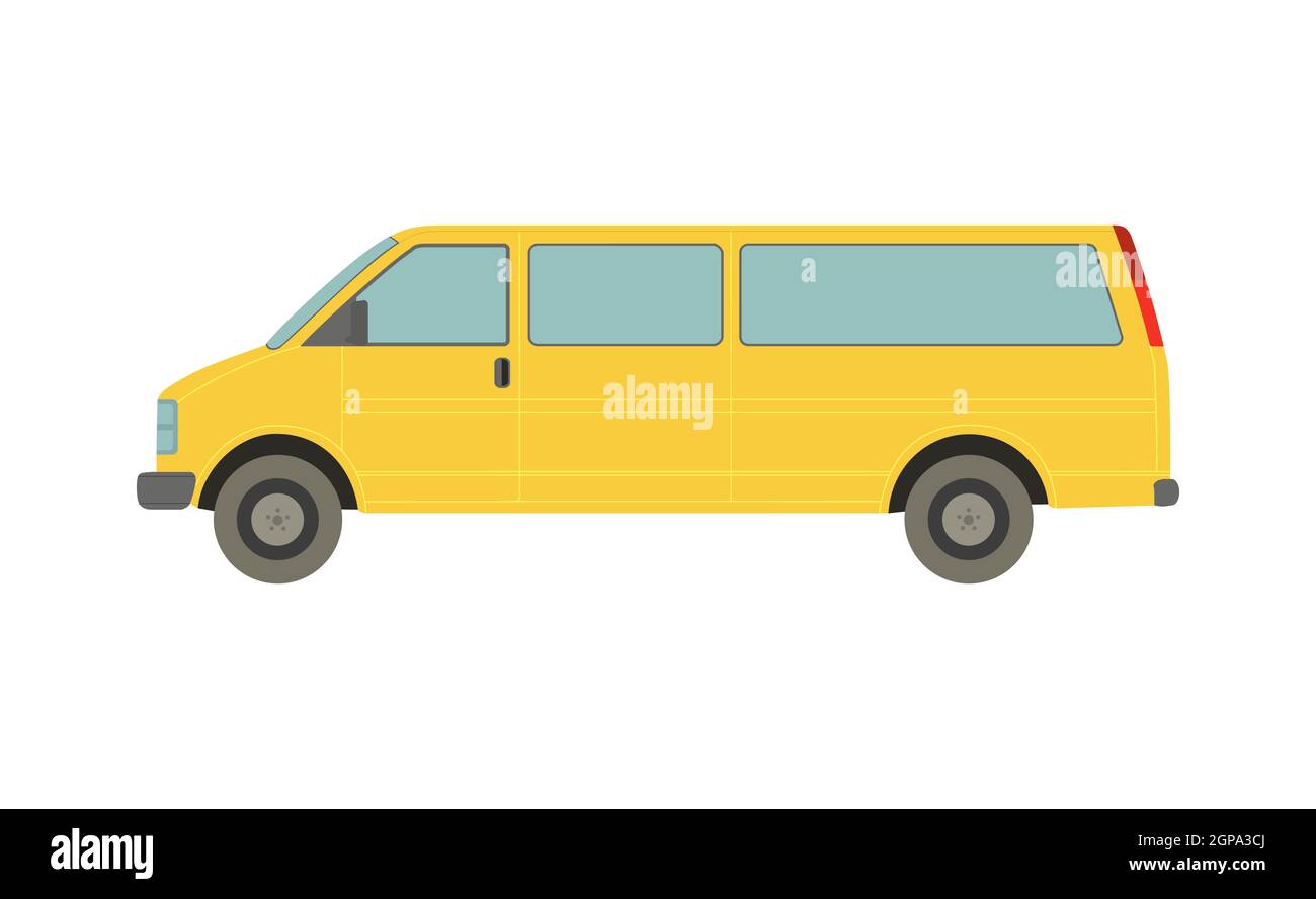 Grand minibus jaune sur fond blanc - illustration vectorielle Photo ...