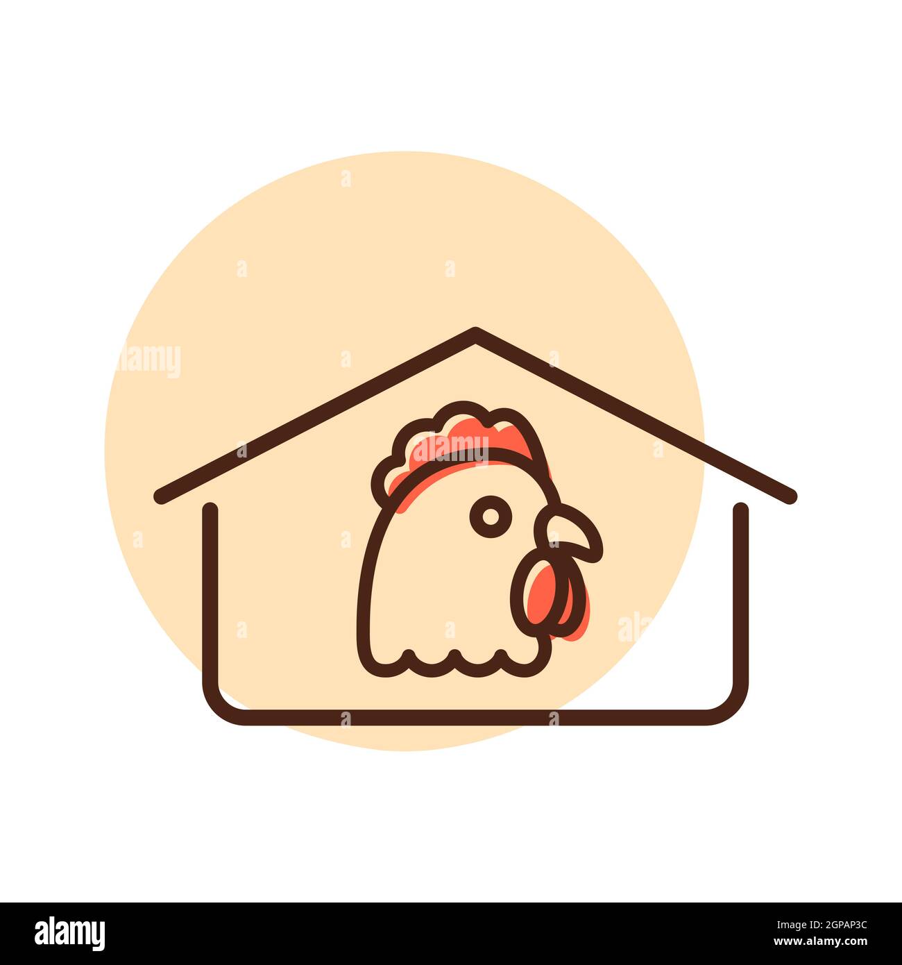 Icône de la maison de poulet. Signe animal de ferme. Symbole graphique ...