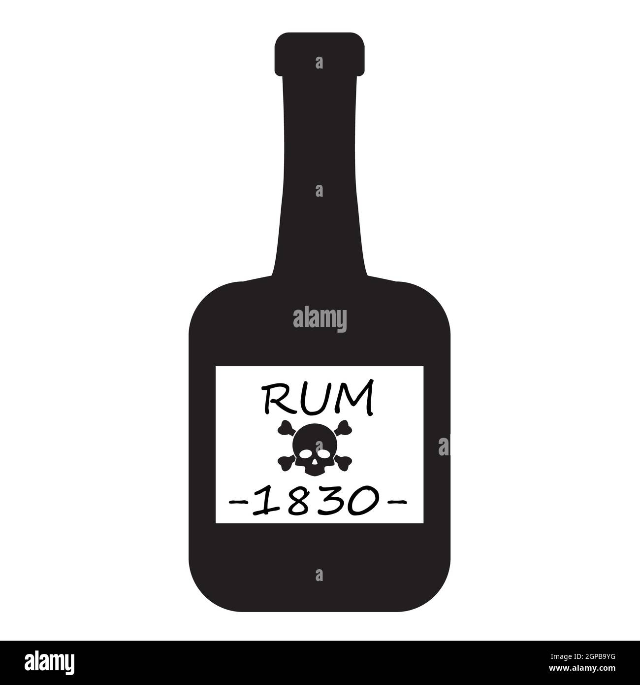 bouteille de rhum pirate sur fond blanc. Affiche pour bouteilles de ...