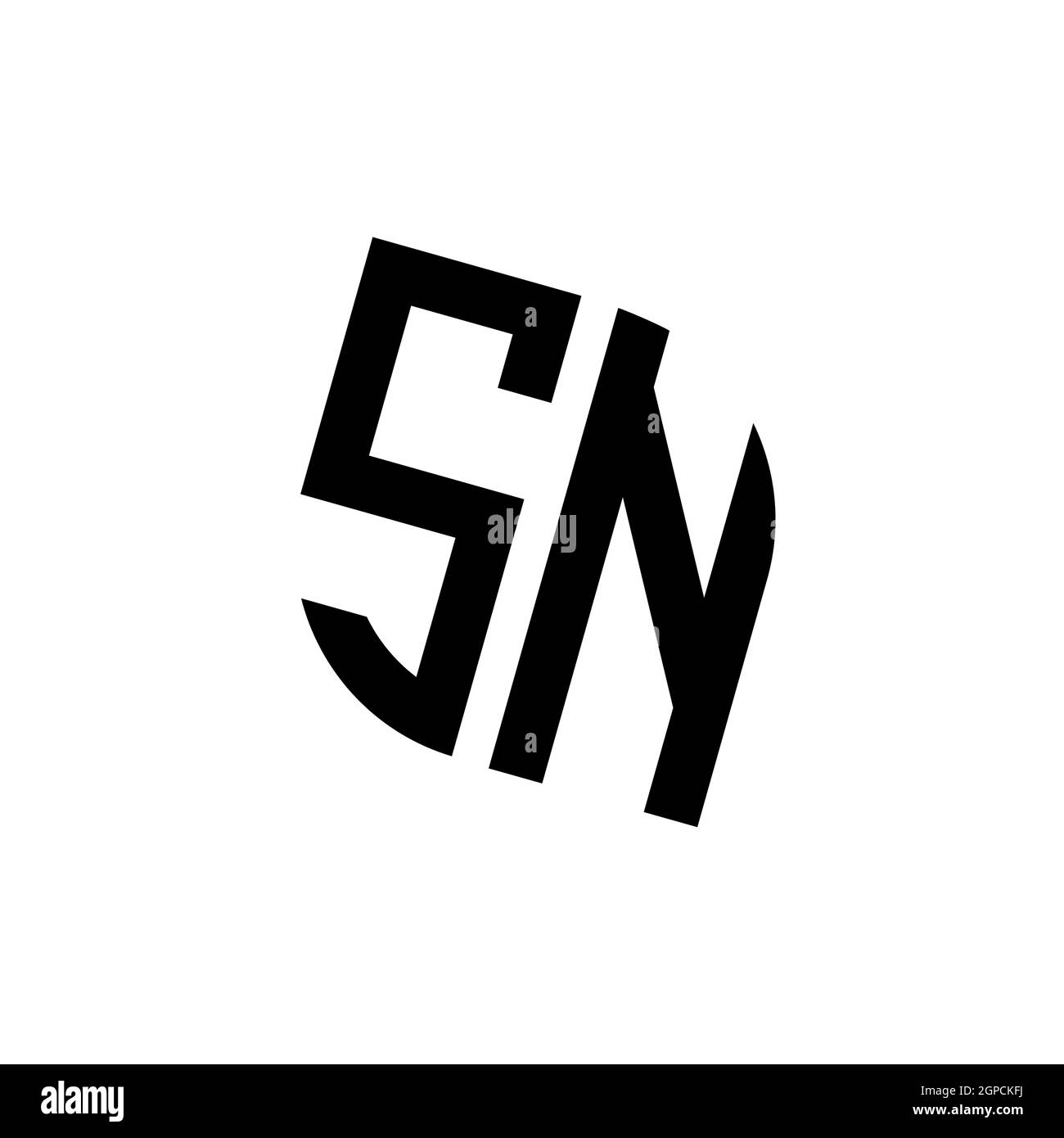 Logo SN avec modèle de conception de monogramme à vecteur de forme ...