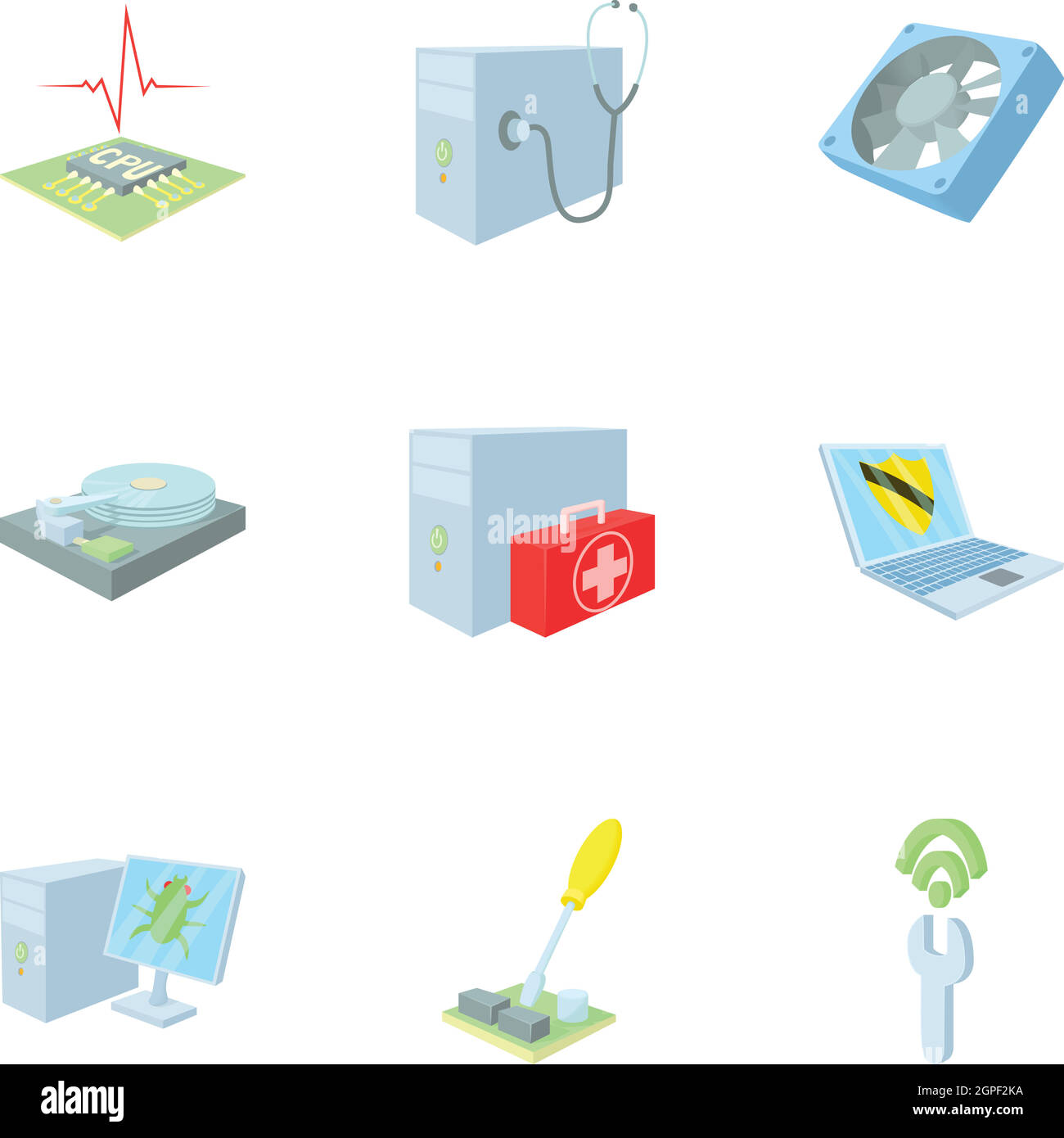 Cartoon computer Banque d'images vectorielles - Alamy