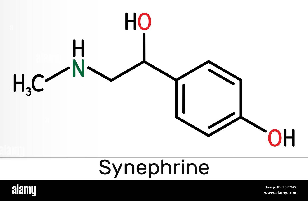 Synéphrine, molécule de p-synéphrine. C'est un alcaloïde phénéthylamine ...