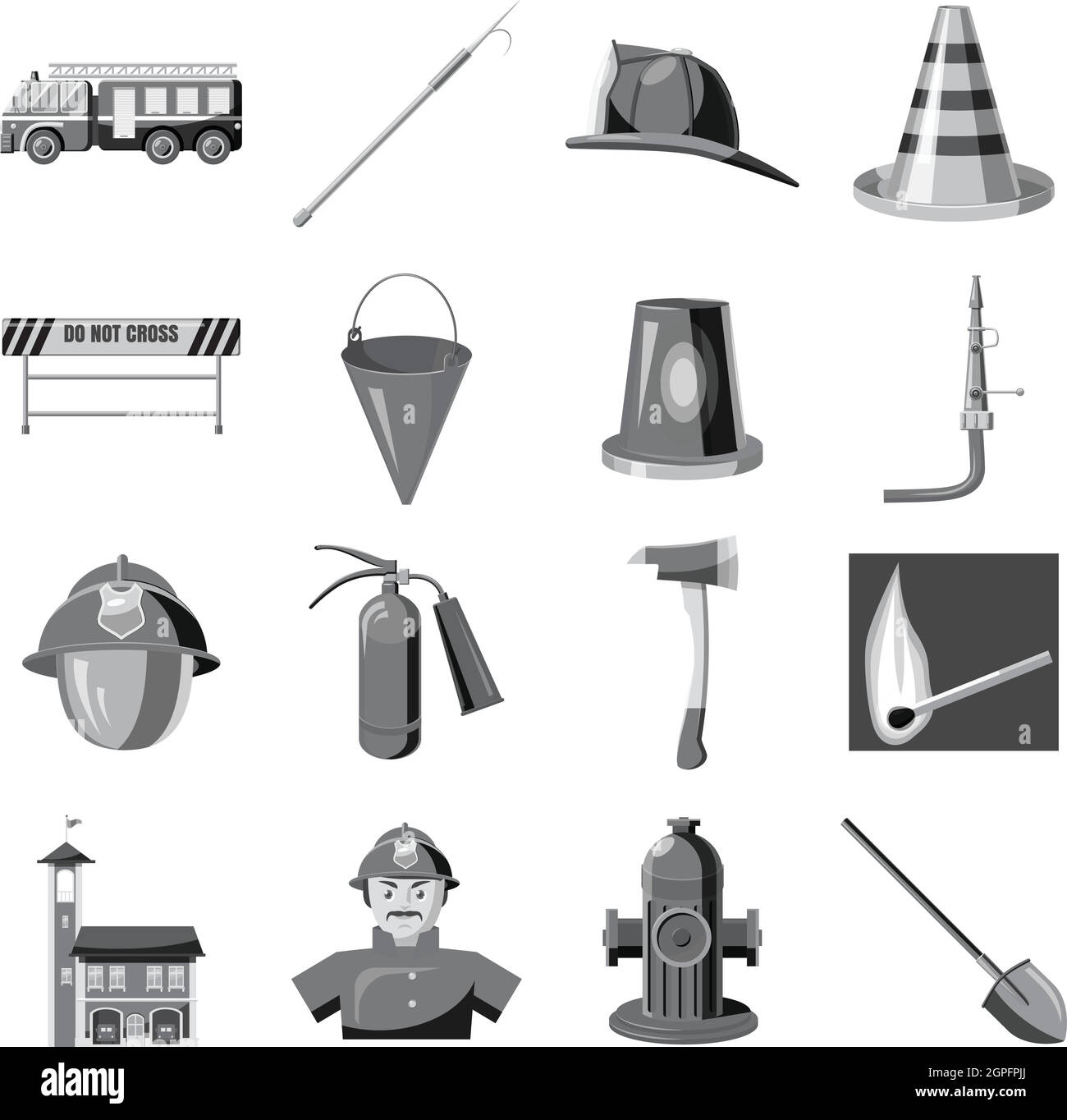 Firefighting icons Banque de photographies et d’images à haute ...