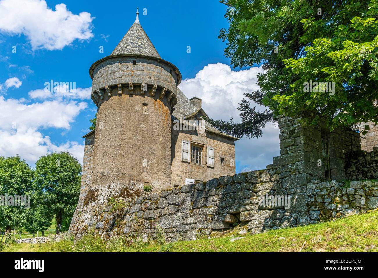 France, Cantal, Jabrun, château de Requistat, Réserve naturelle ...
