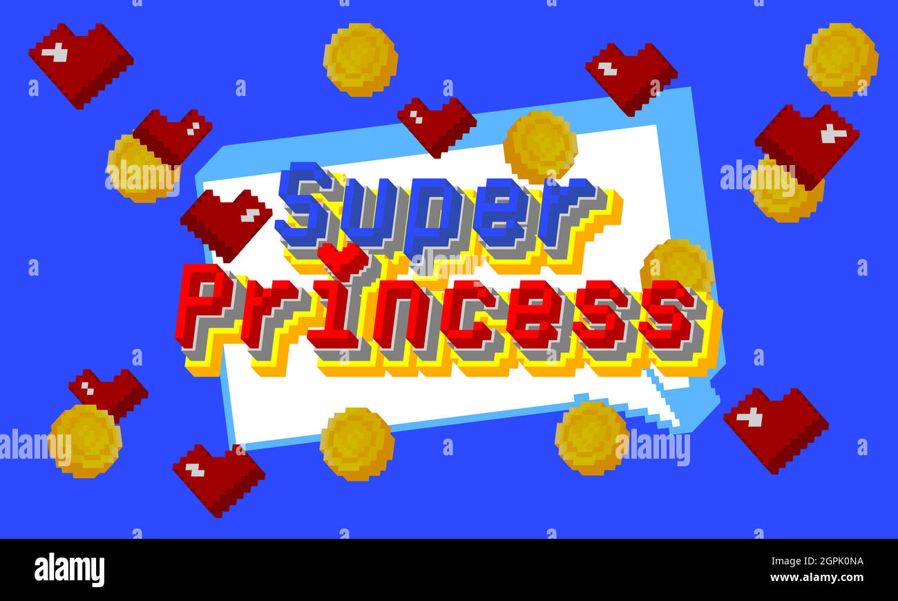 Lettres de calligraphie Super Princess pixel art Image Vectorielle ...
