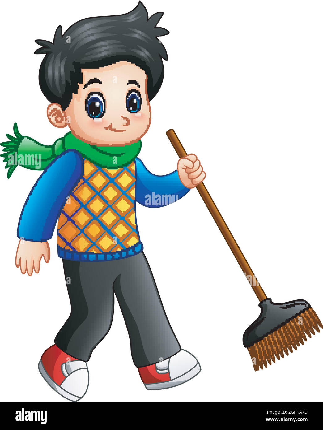 Travailler avec un balai lors du balayage Banque d'images vectorielles ...
