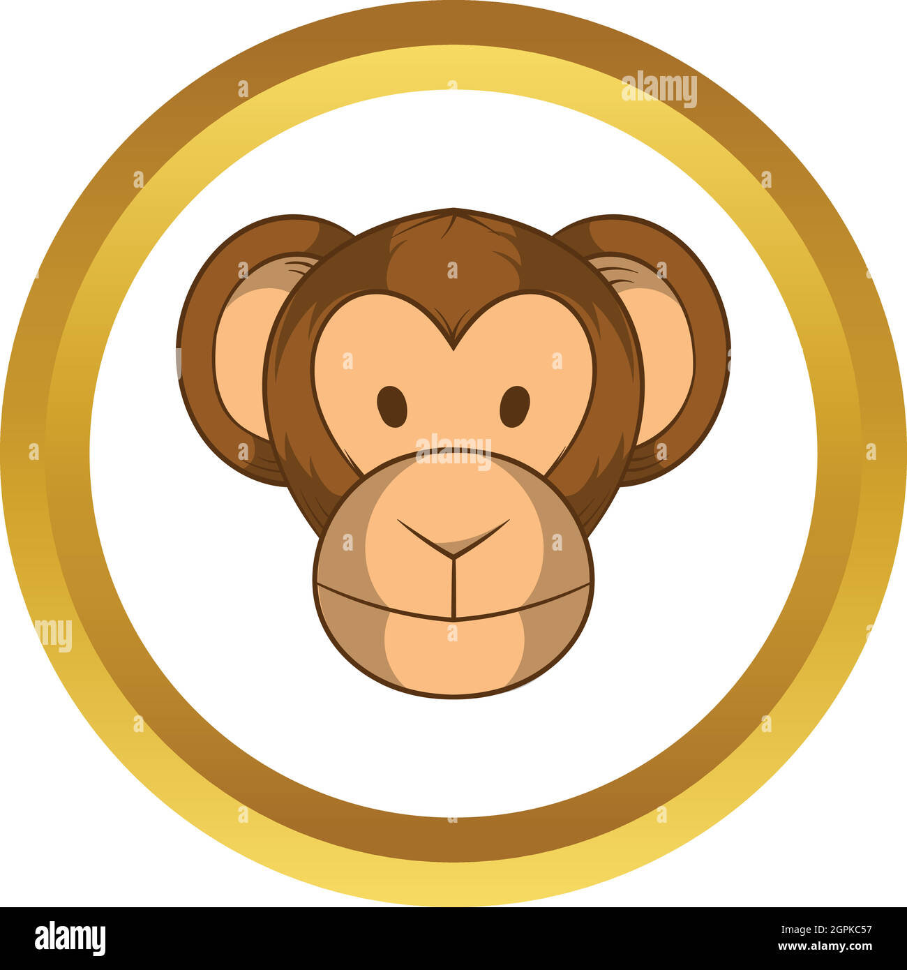 La tête de singe, icône vector cartoon style Image Vectorielle Stock ...