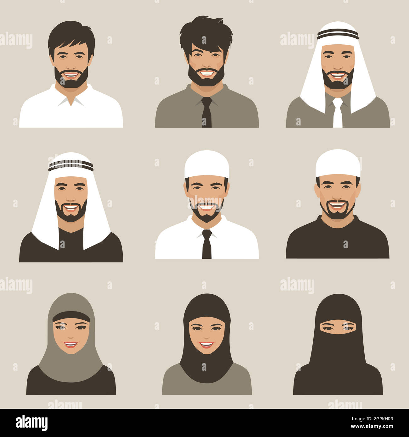 Arab faces Banque d'images vectorielles - Alamy