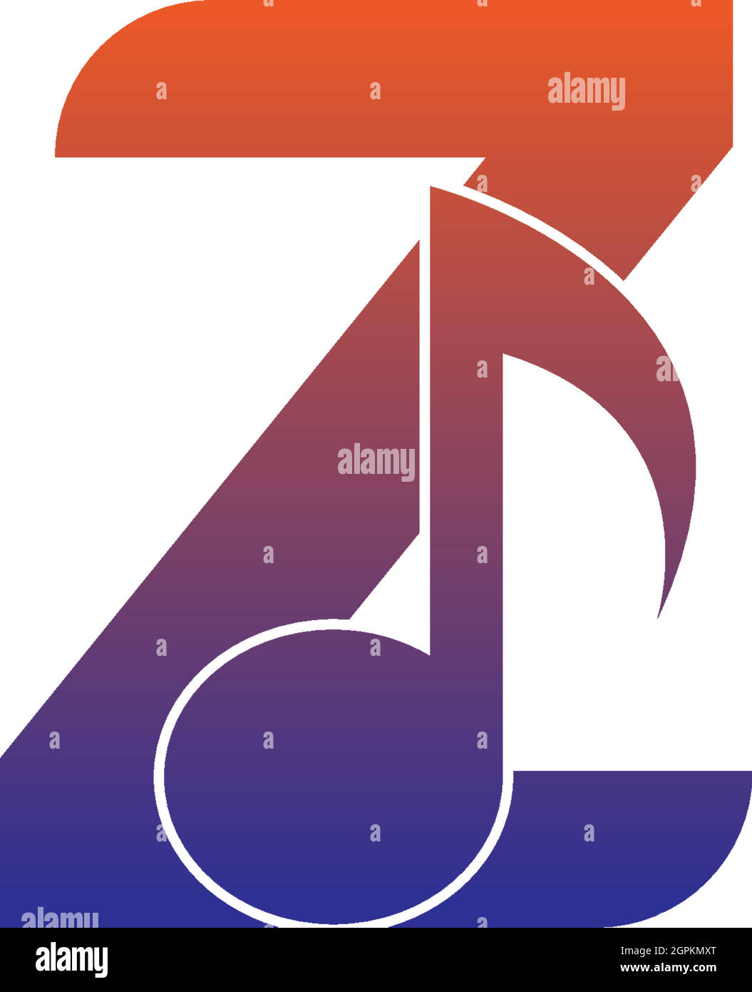 Icône de logo lettre Z avec modèle de symbole de dessin de note ...