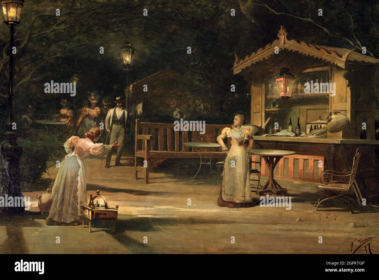 LIZCANO , ANGE. PINTOR ESPAÑOL. ' AGUA , AZUCARILLO Y AGUARDIENTE ...