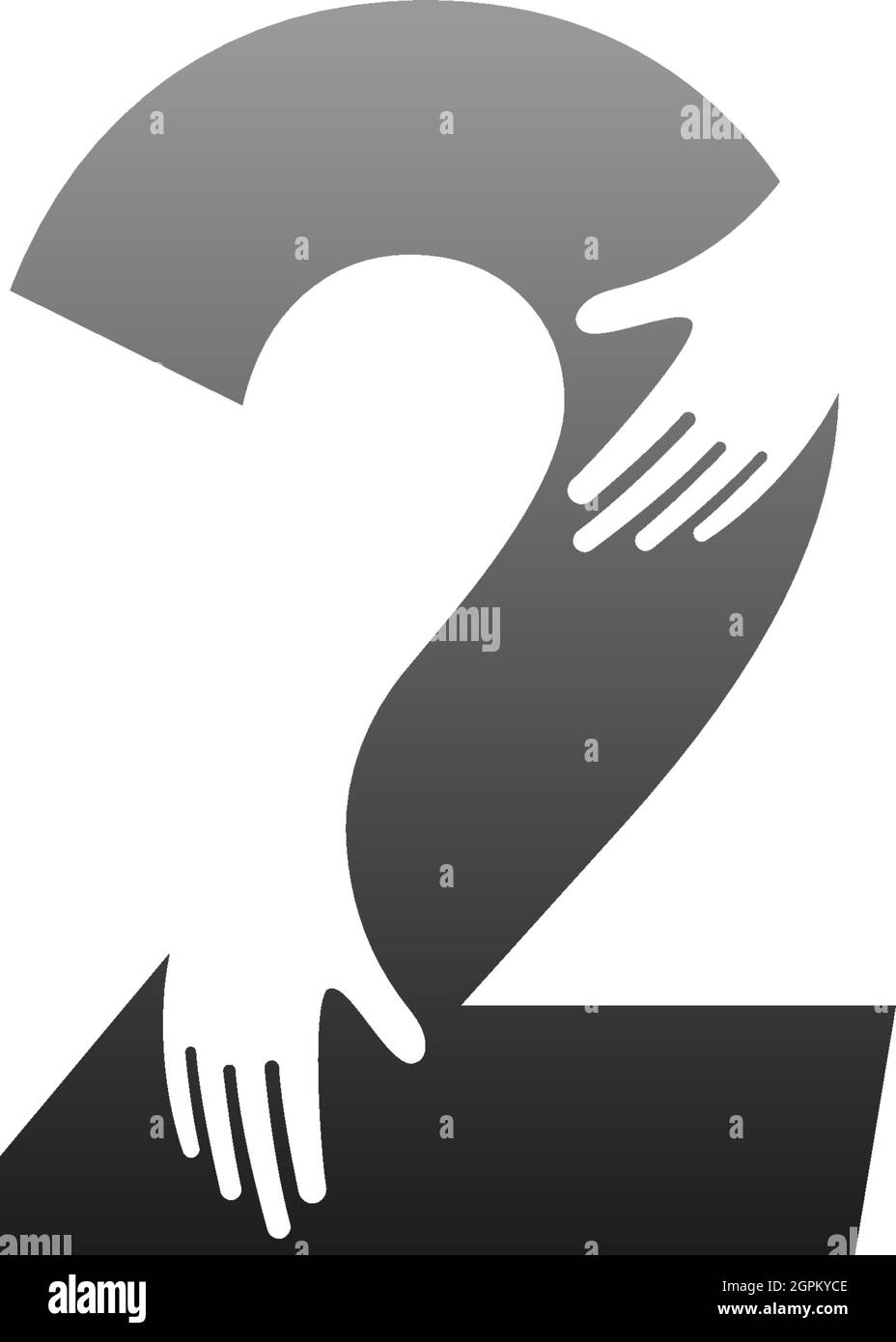 Icône de logo numéro 2 avec modèle de symbole de dessin manuel Image ...