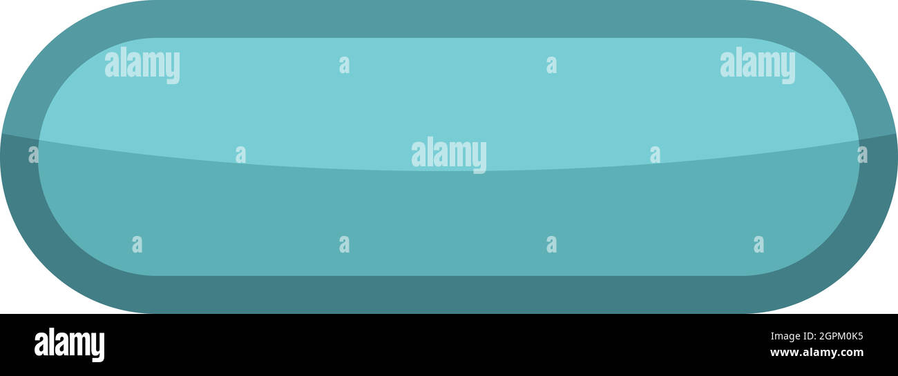 Icône de bouton rectangle bleu, style de dessin animé Image Vectorielle ...