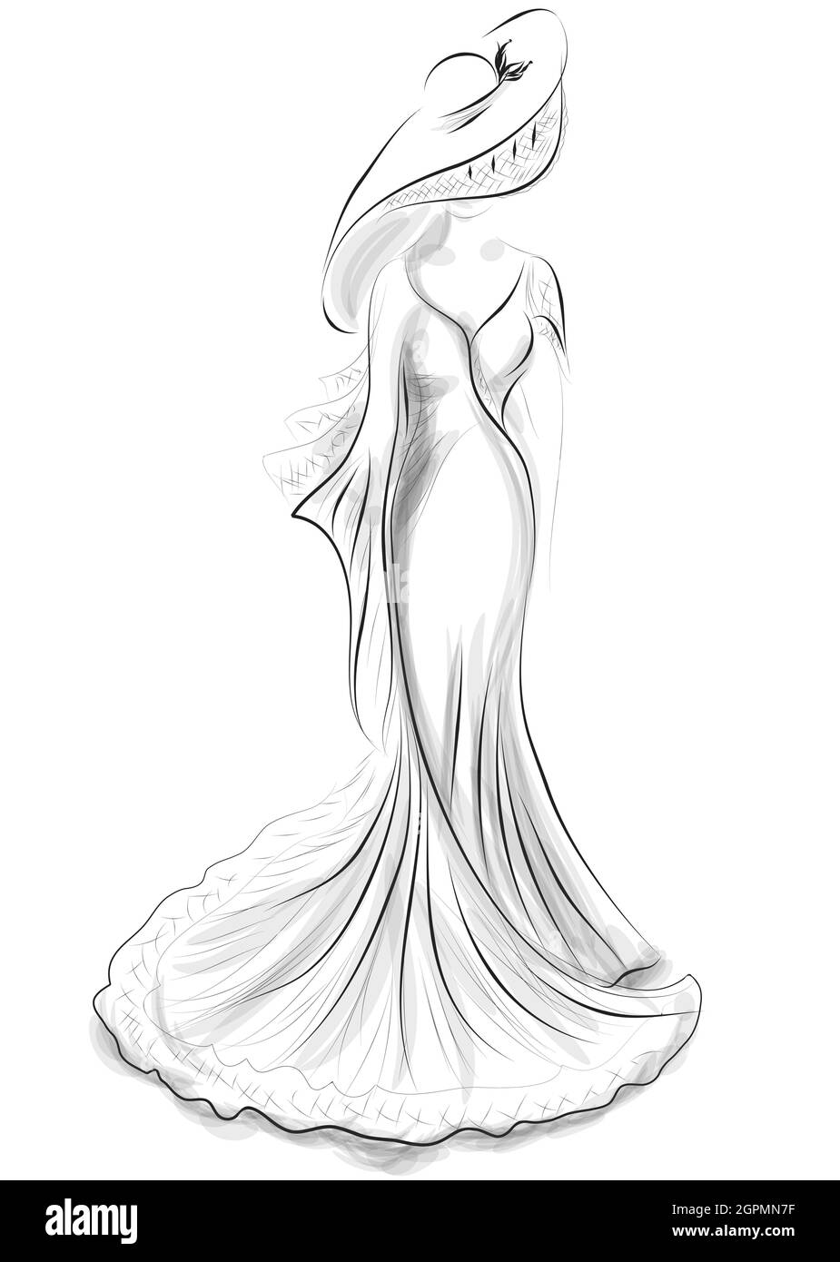 Robe mariage Banque d'images vectorielles - Alamy