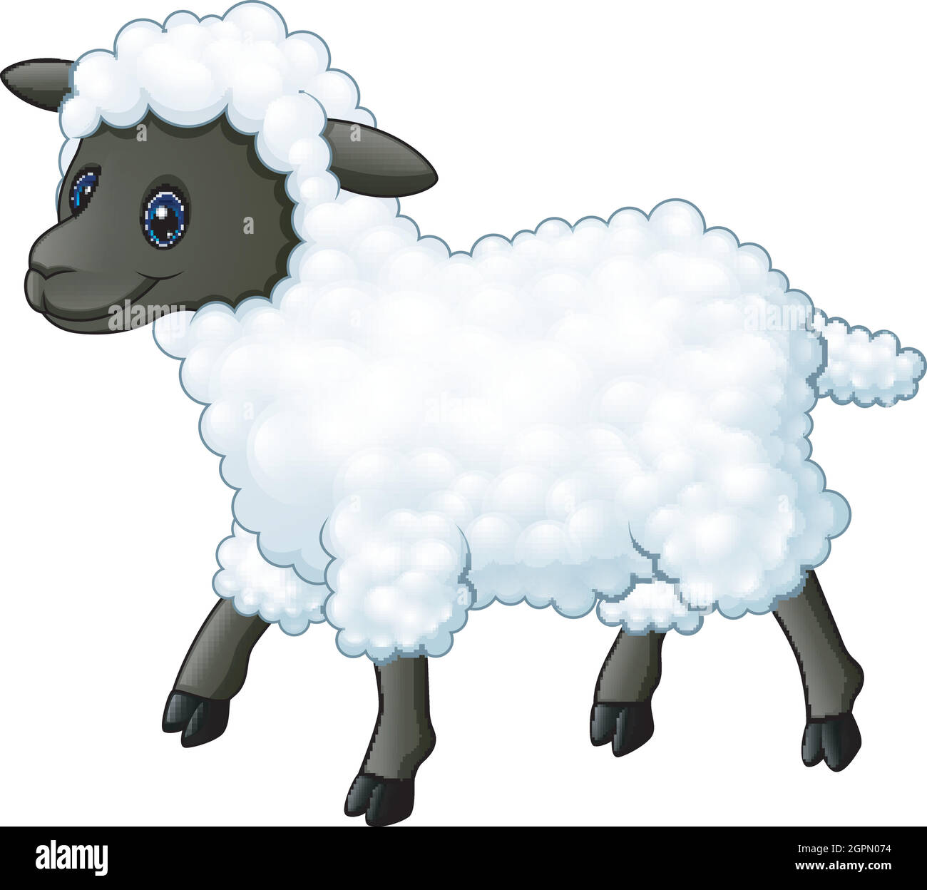 Mouton mignon cartoon posing Banque d'images vectorielles - Alamy