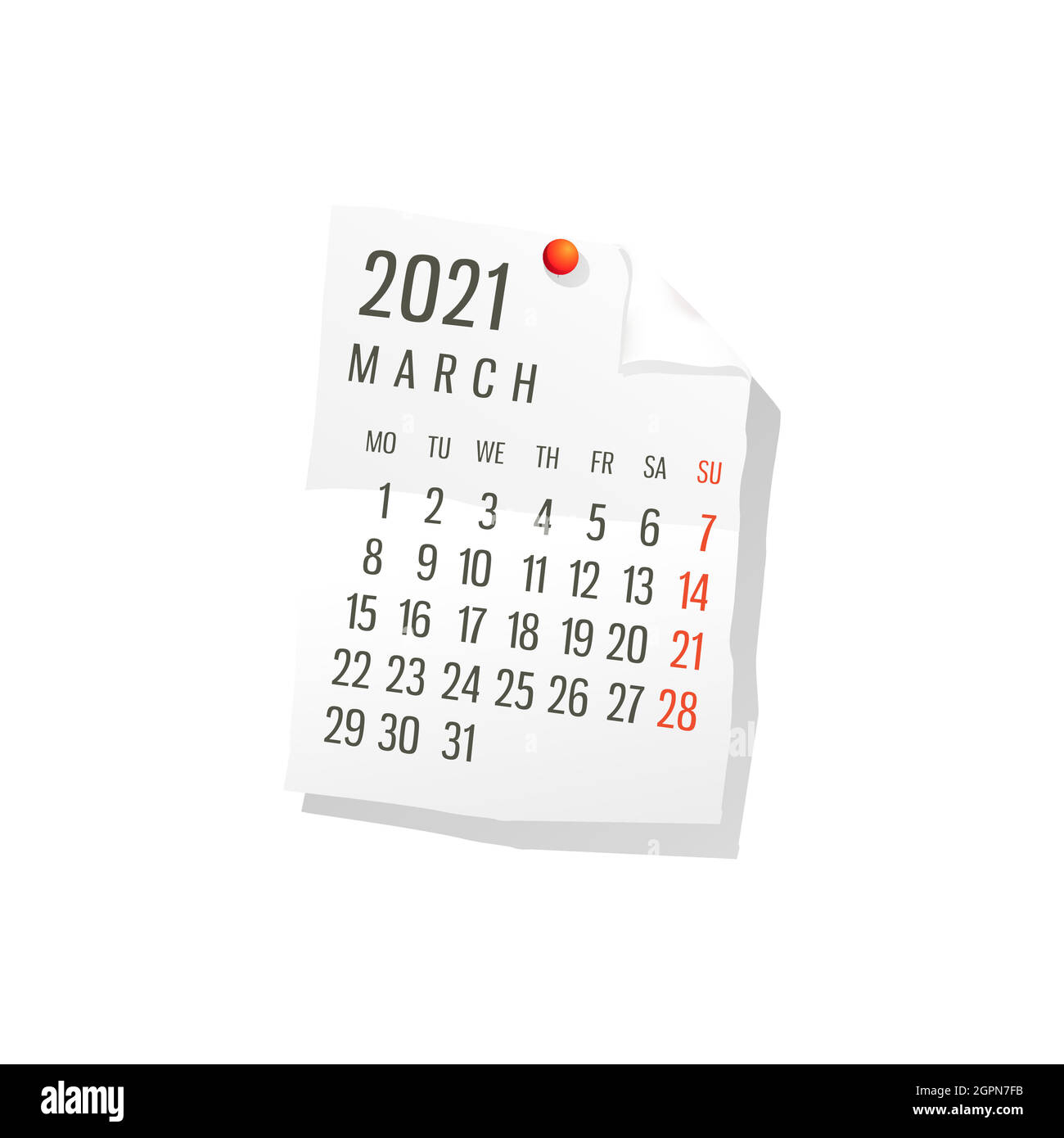 Mars calendrier Banque d'images vectorielles - Alamy