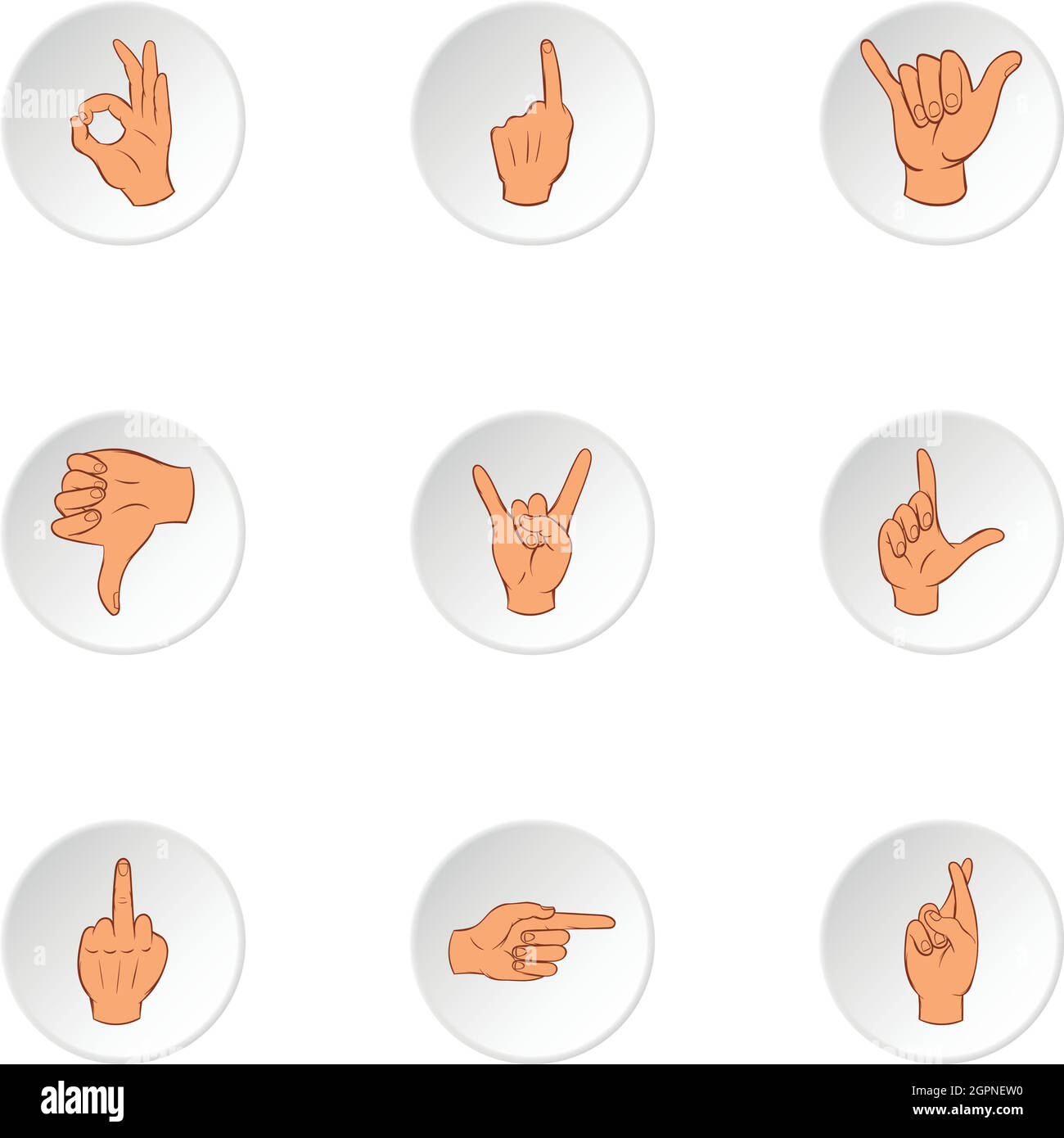 Cartoon pointing hand symbol Banque de photographies et d’images à ...