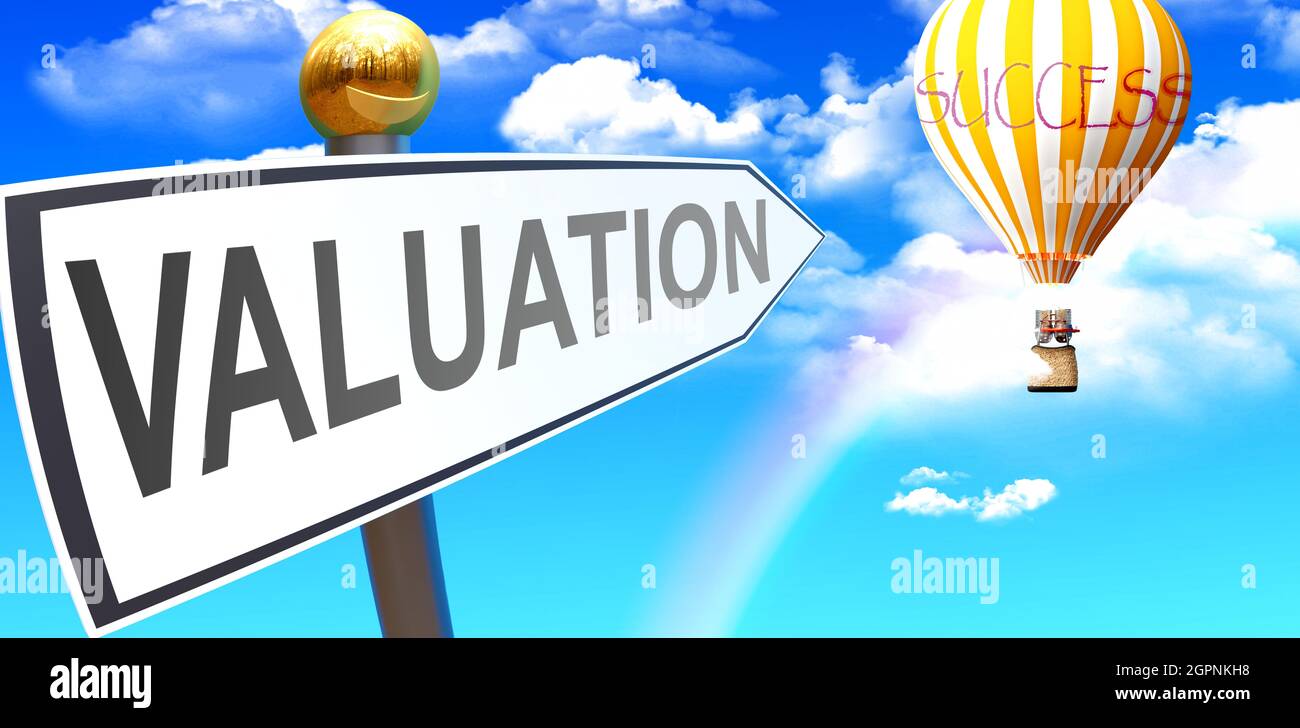 L'évaluation mène au succès - montré comme un signe avec une expression ...
