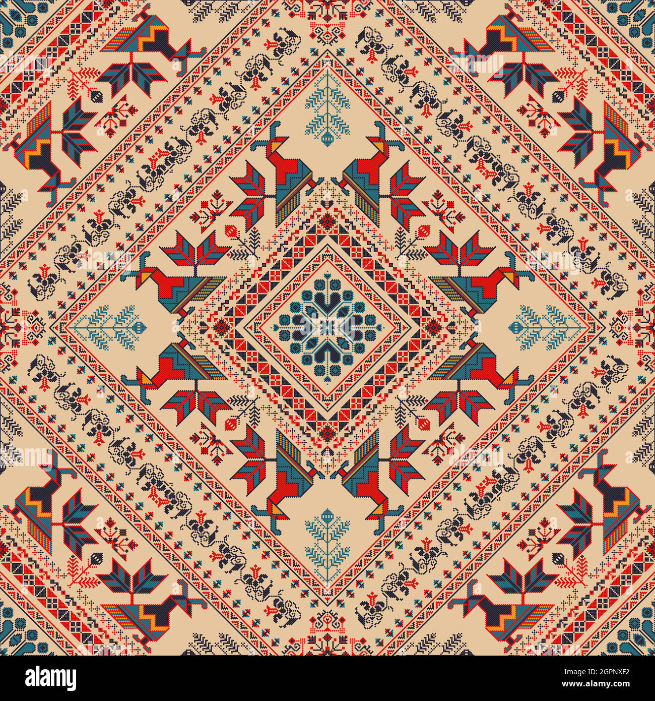 Motif de point de croix roumain Banque d'images vectorielles - Page 3 ...