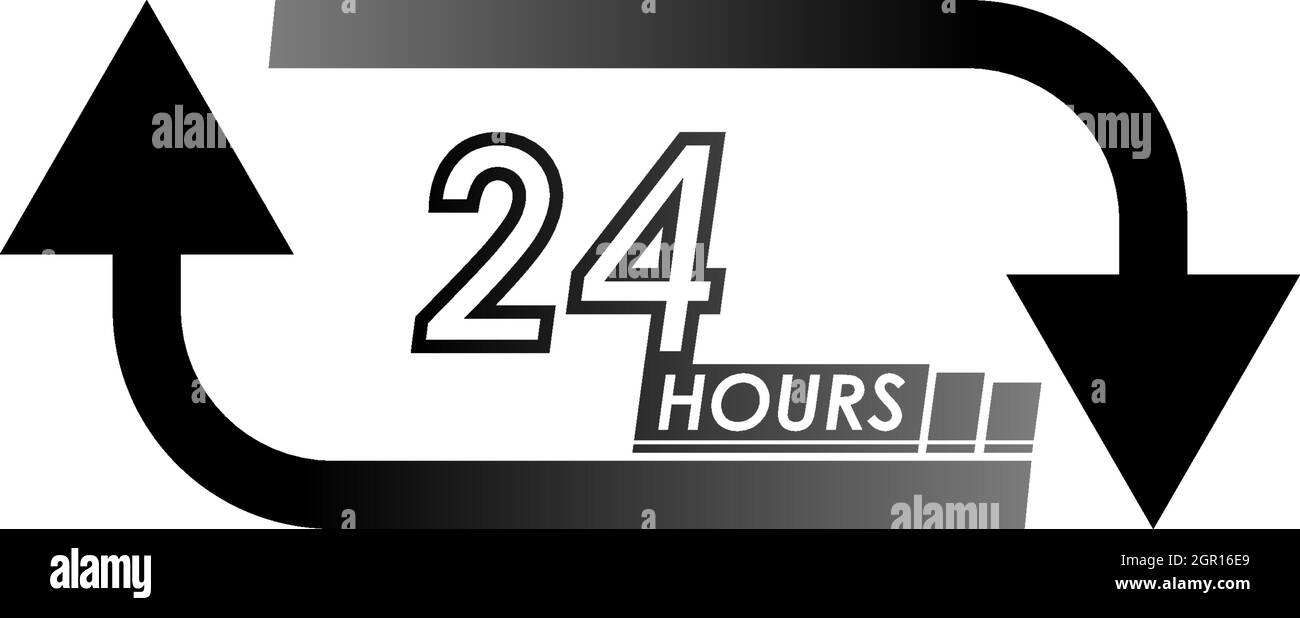 24 heures logo icône dessin vectoriel d'illustration Image Vectorielle ...