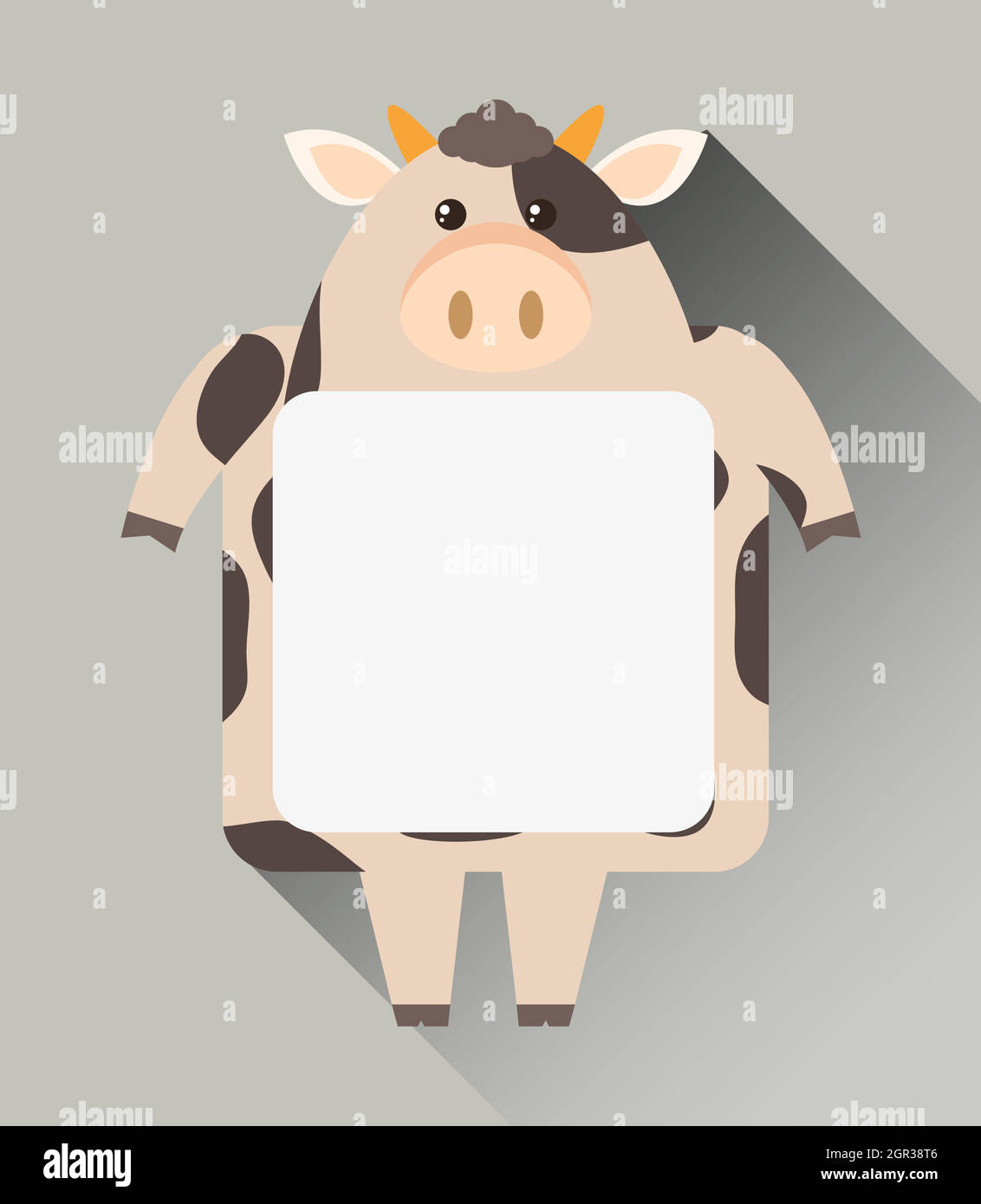 Modèle de cadre avec jolie vache Image Vectorielle Stock - Alamy