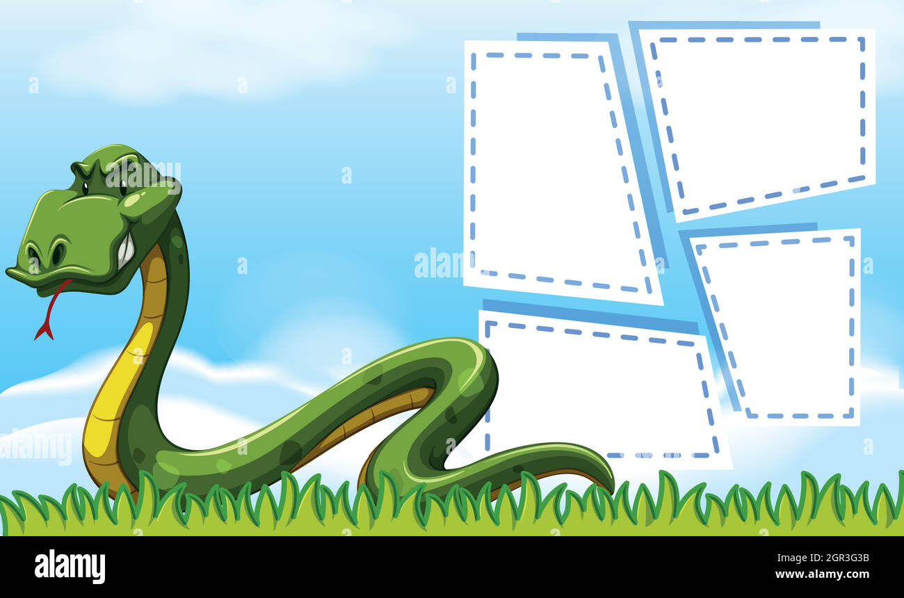 Modèle de cadre de bordure de serpent Image Vectorielle Stock - Alamy