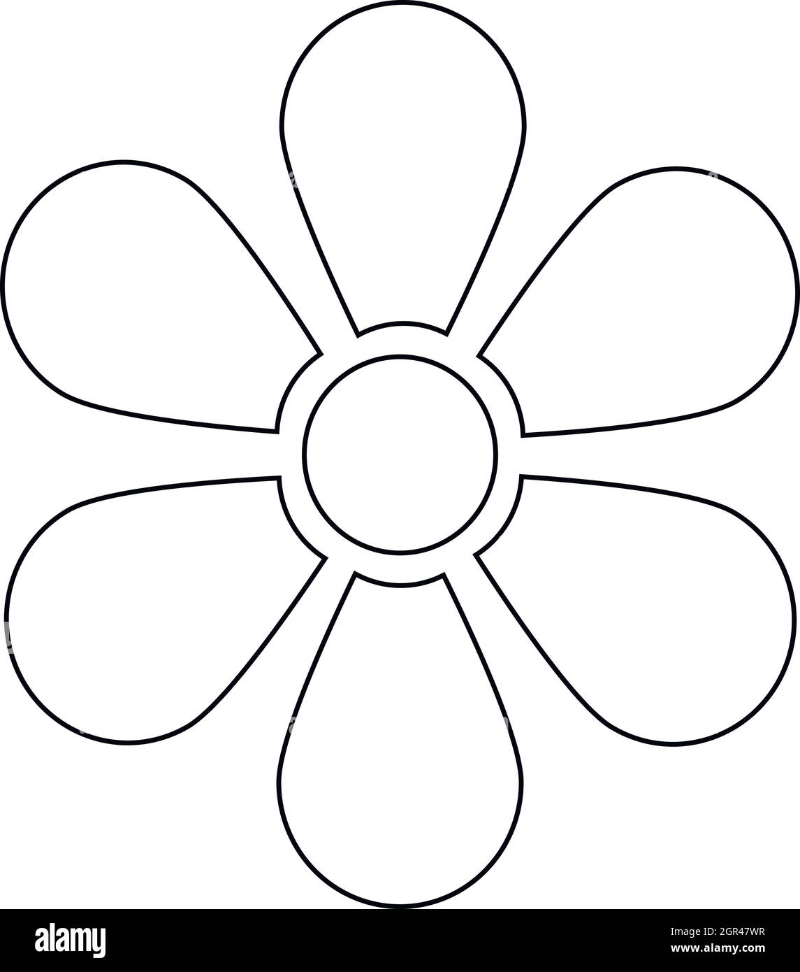 Dessin de contour fleurs et feuilles Banque d'images vectorielles - Alamy