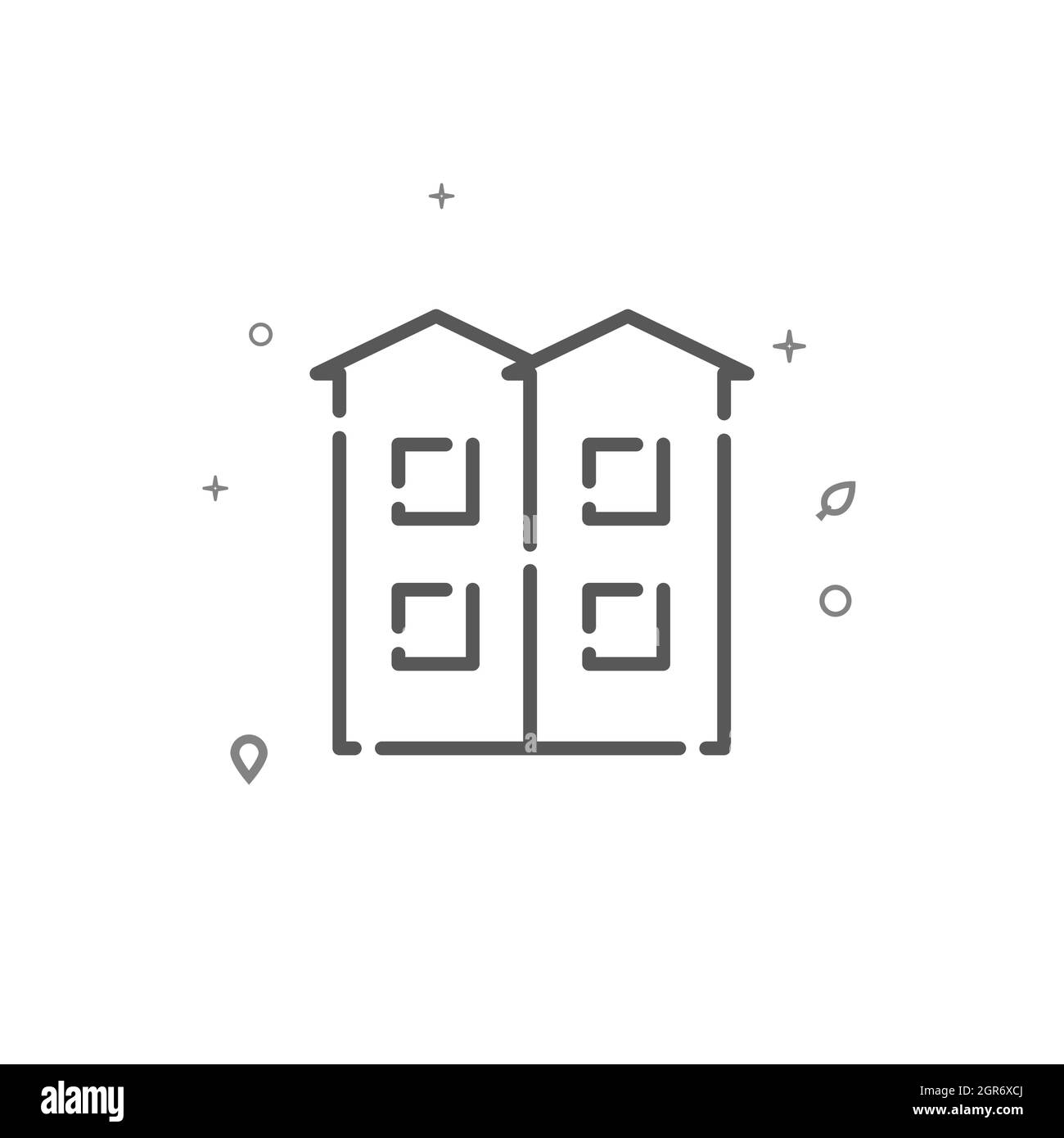 Icône de ligne vectorielle simple de la maison de ville. Symbole du ...