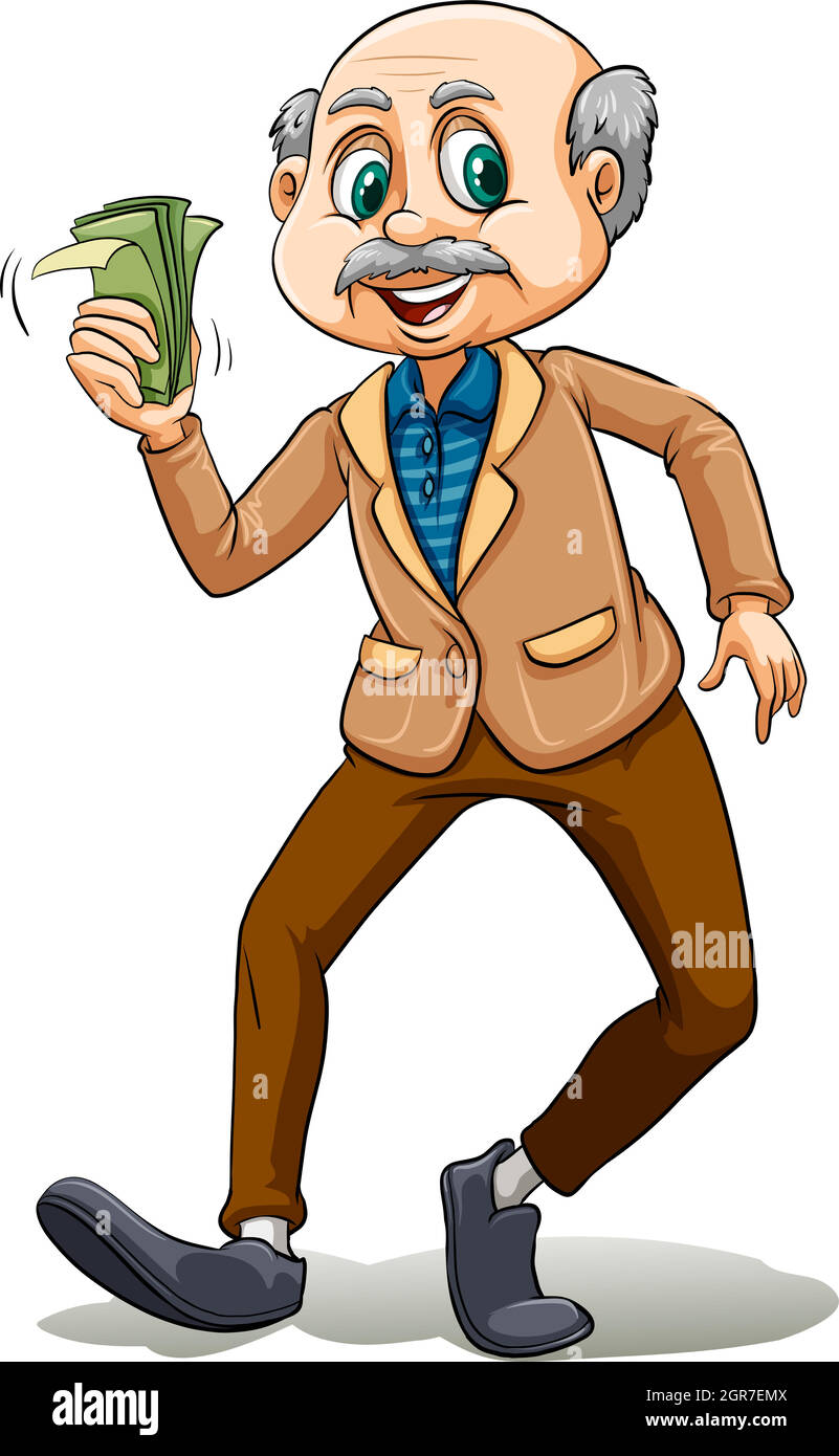 Vieillard dessin Banque d'images vectorielles - Alamy