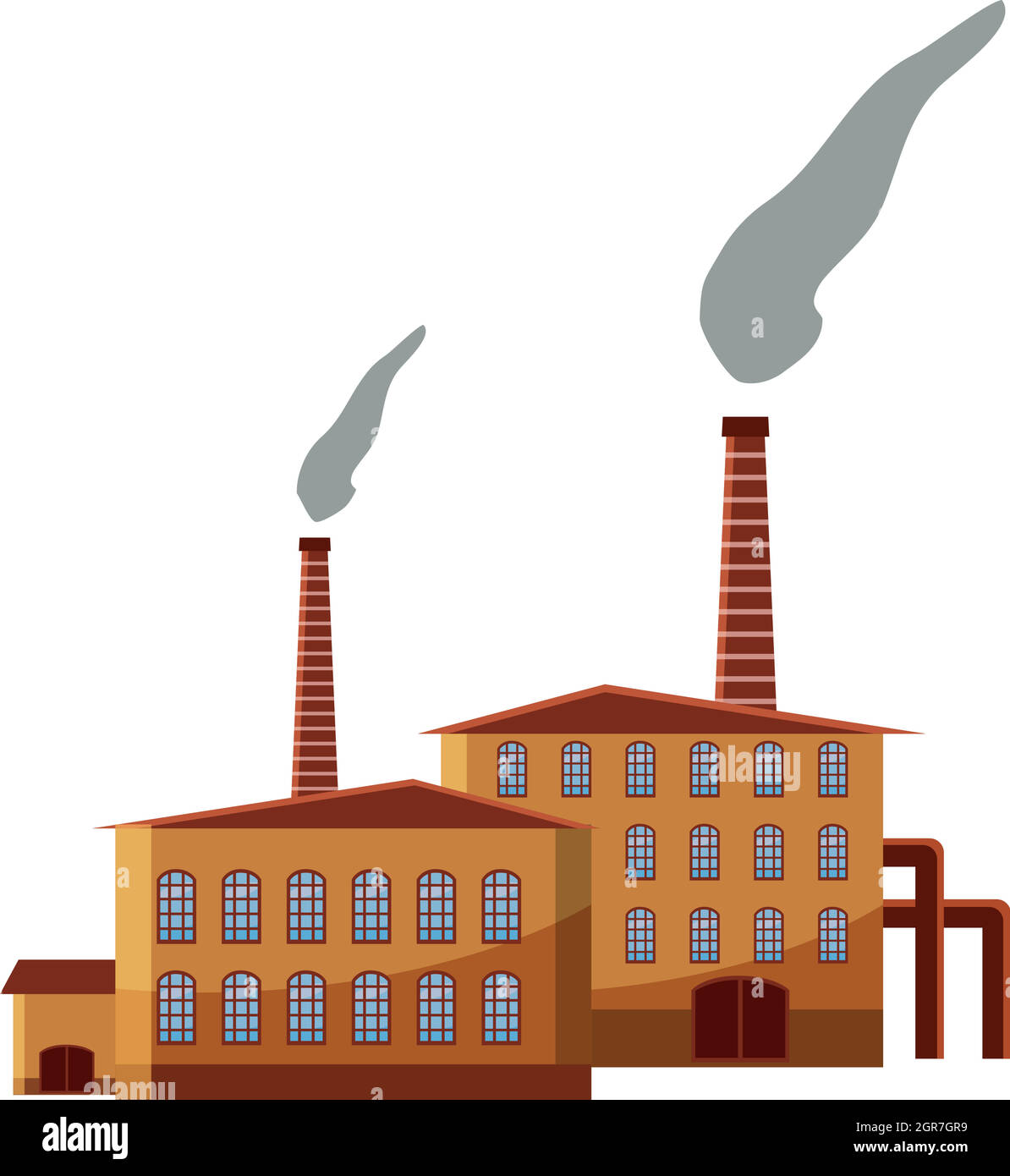 Cartoon power plant building chimney Banque de photographies et d ...