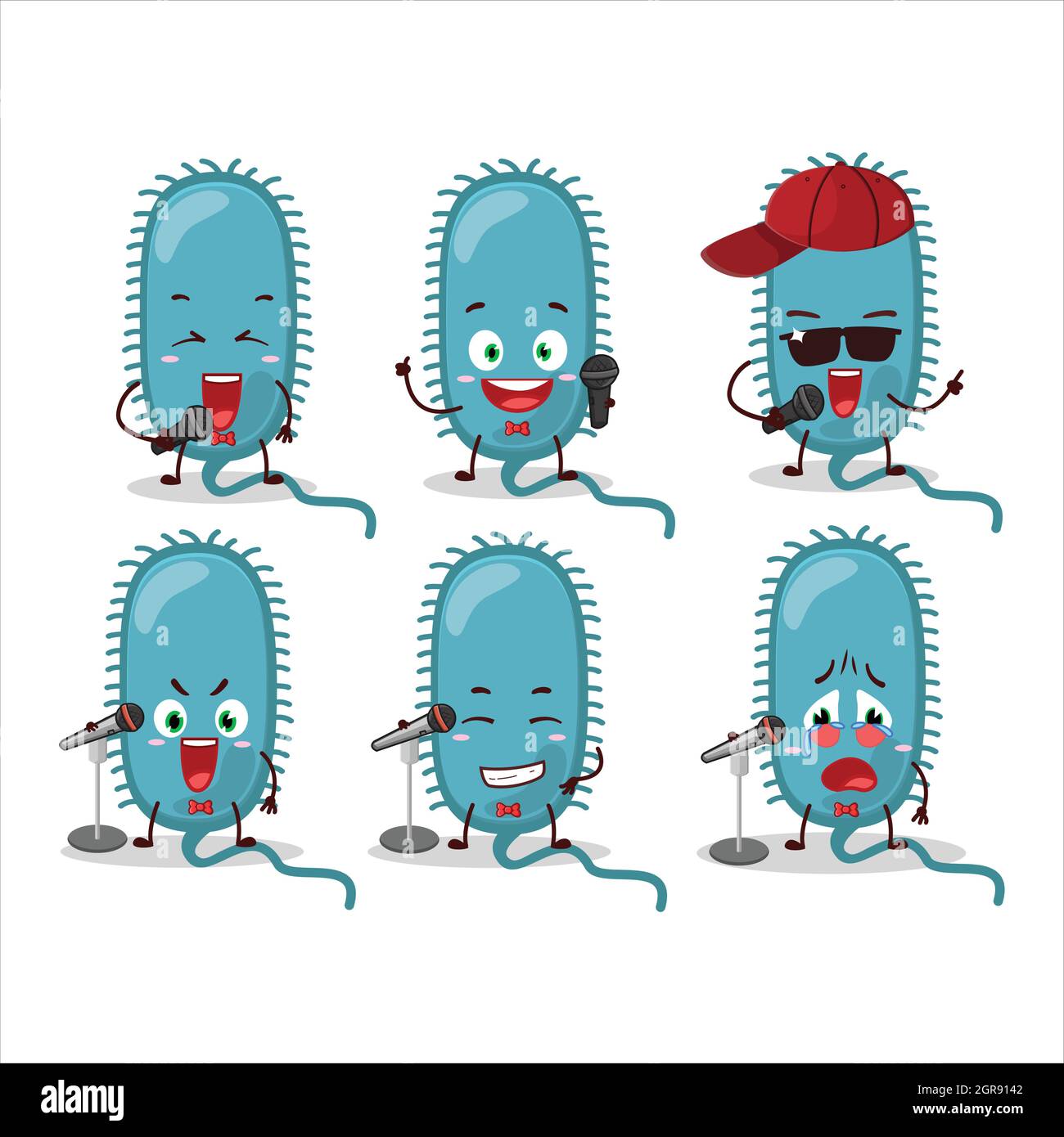 Un mignon dessin de dessin de dessin de mini-virus chantant une chanson ...