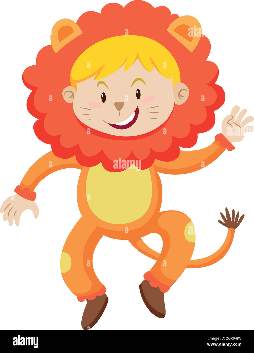 Lion et enfant Banque d'images vectorielles - Alamy