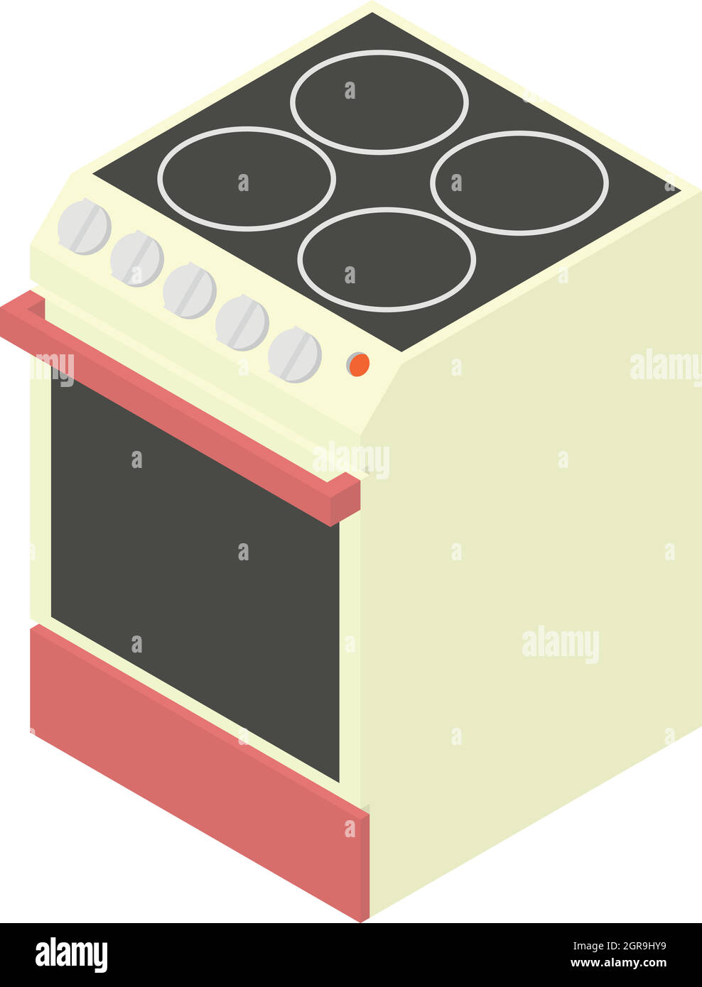 Cuisinière électrique moderne, l'icône de style cartoon Image ...