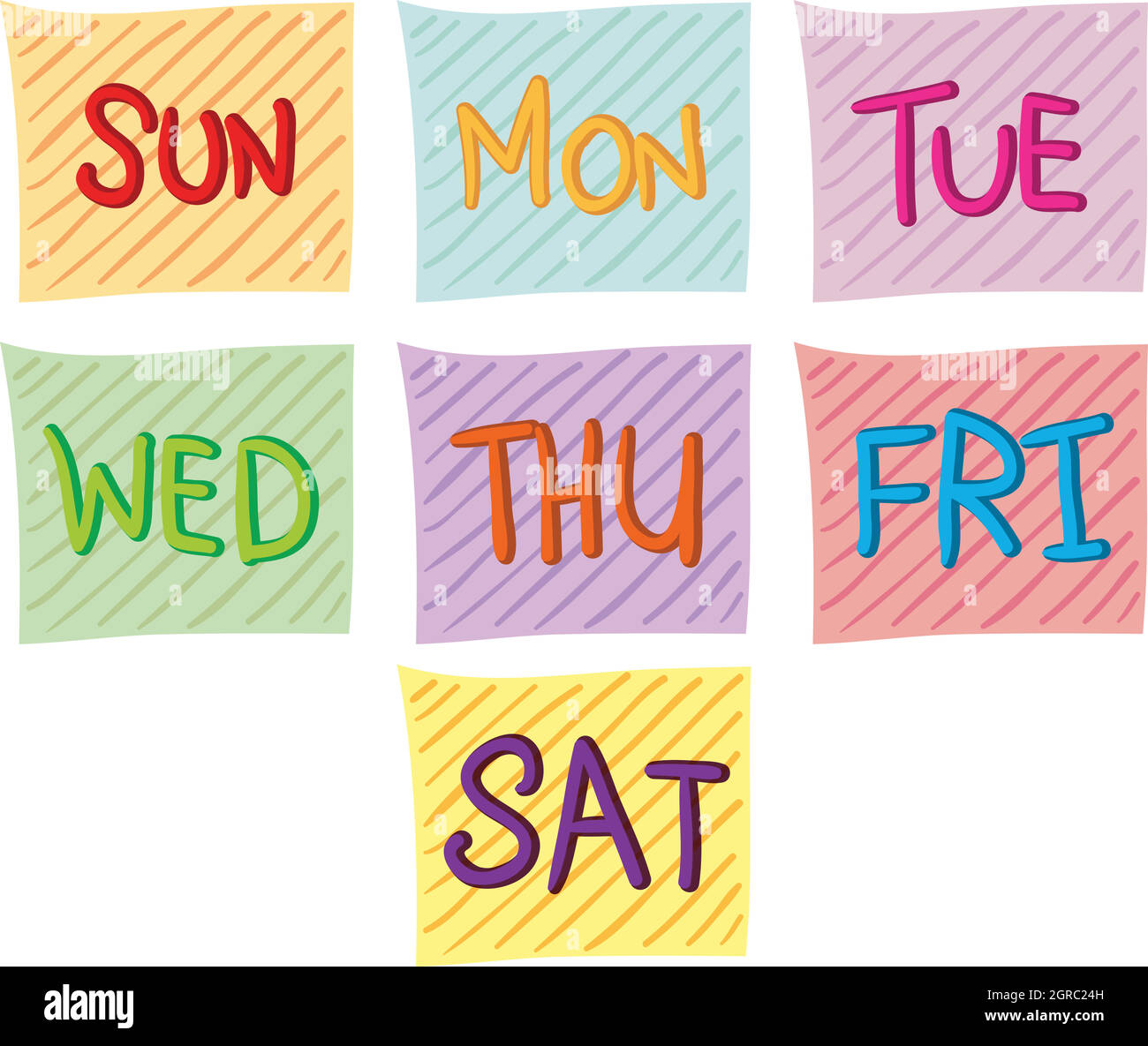 Lettres de la semaine Banque d'images vectorielles - Alamy