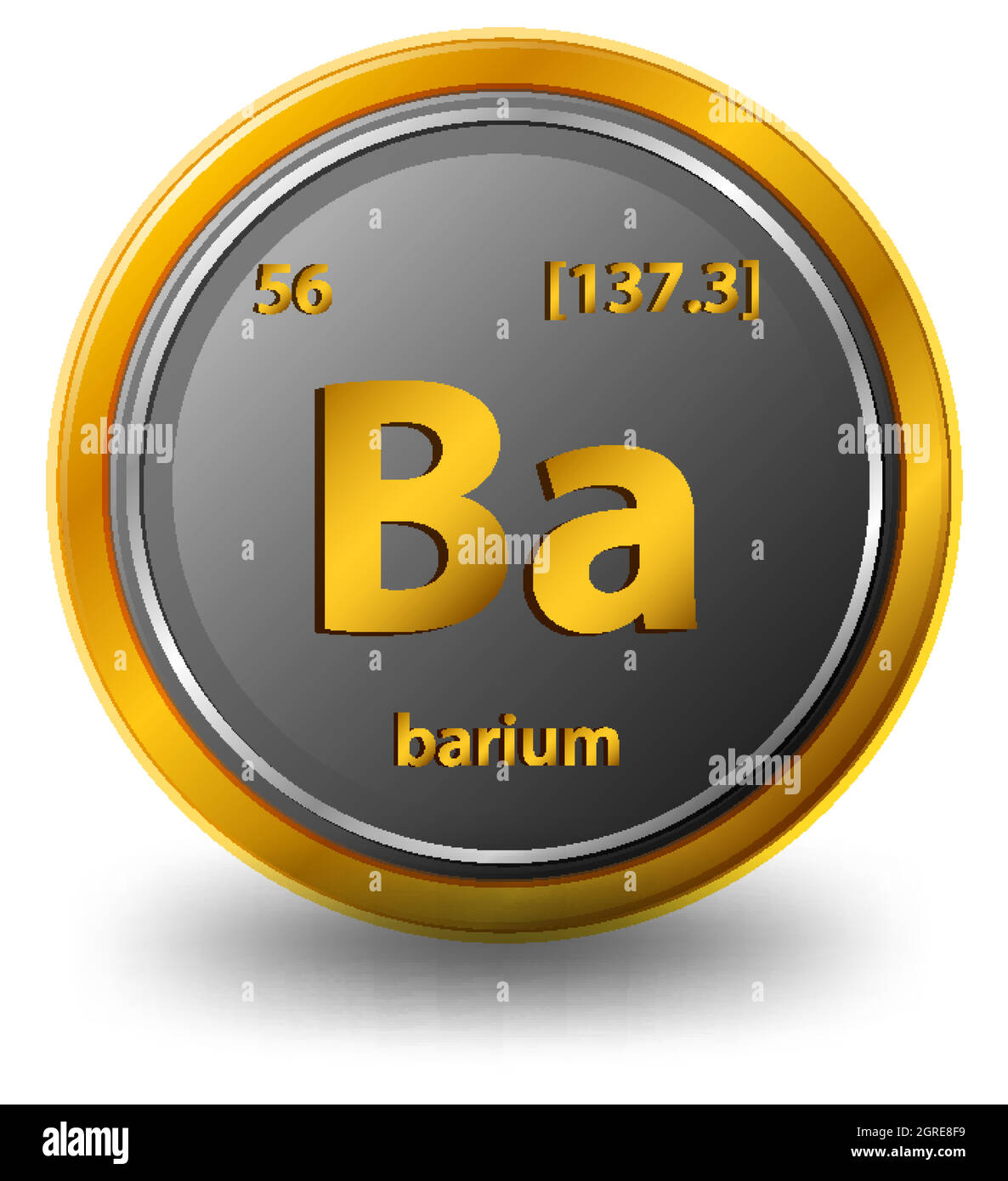 Élément chimique de baryum. Symbole chimique avec numéro atomique et ...